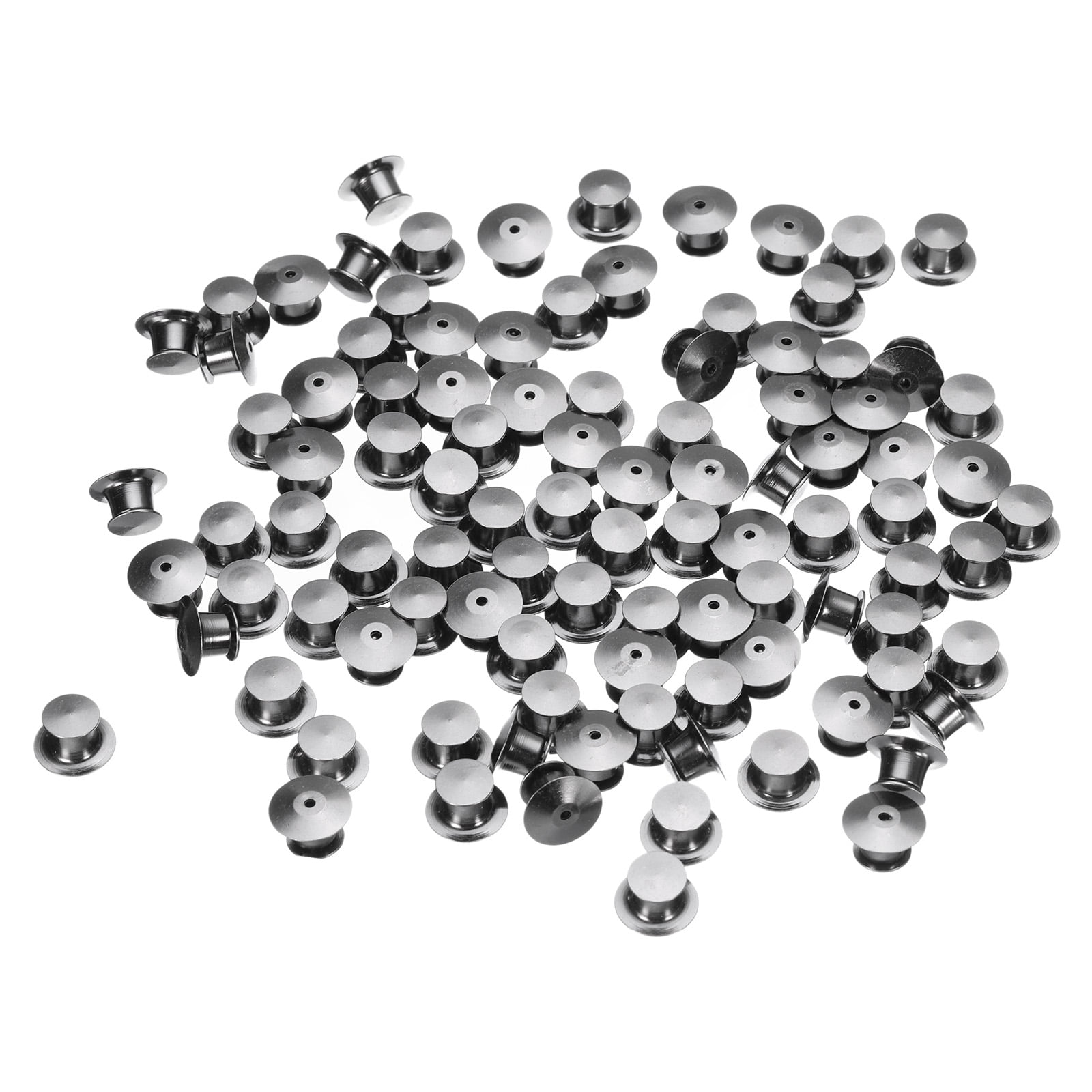 Uxcell 100Pcs Metal Pin Backs Spring Loaded Pin keepers Locking Pin ...