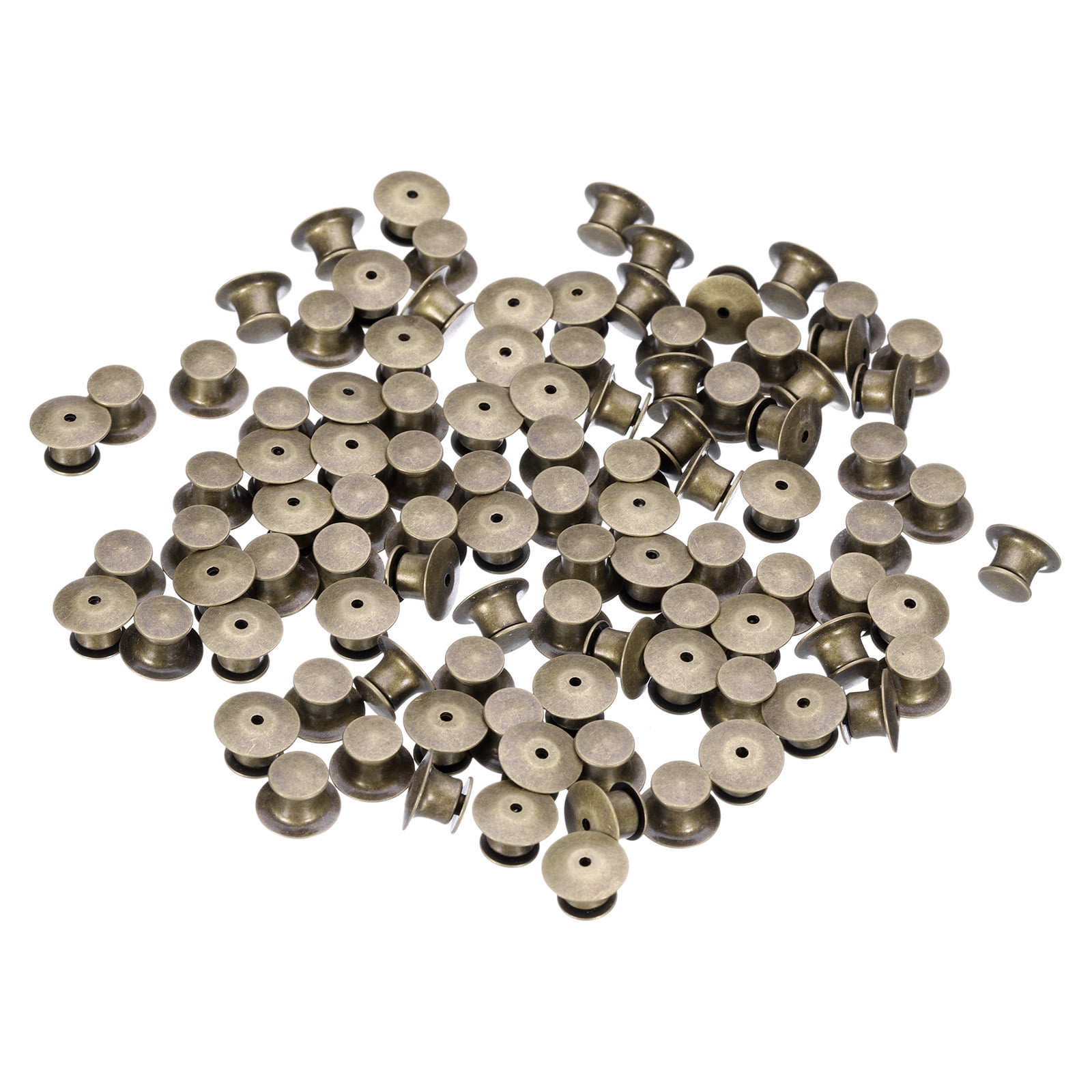 Uxcell 100Pcs Metal Pin Backs Spring Loaded Pin keepers Locking Pin ...