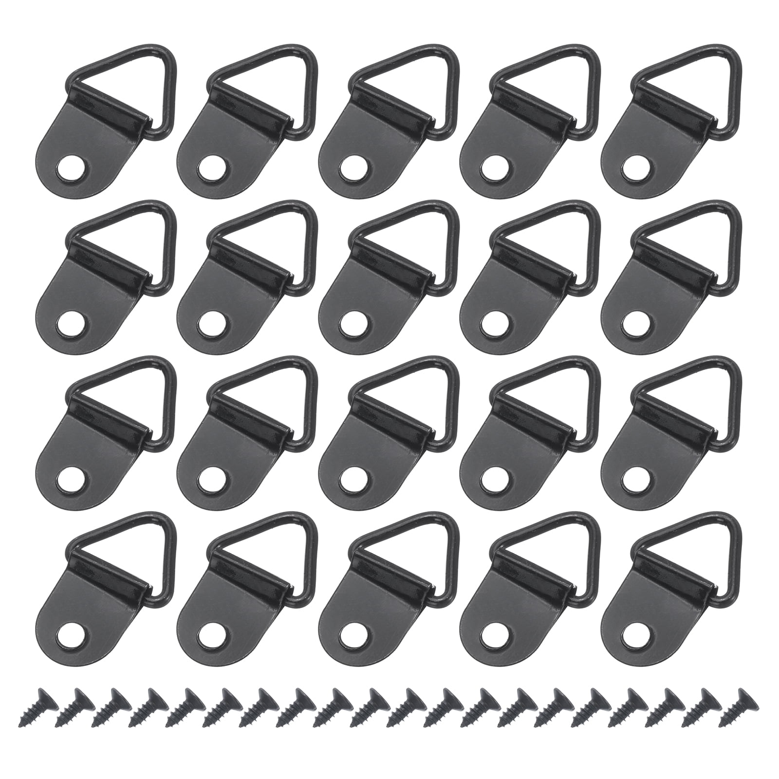 Uxcell 100Pcs Triangle Ring Iron Picture Hangers with Screws, Single ...