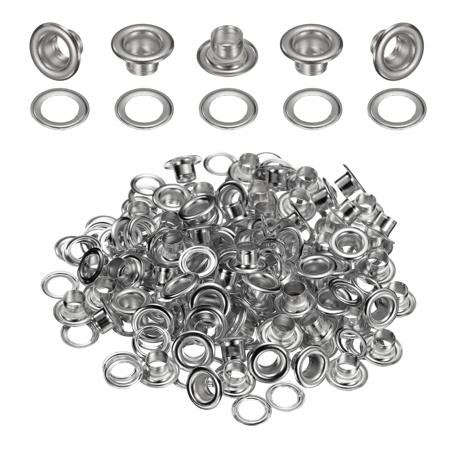 Uxcell 100Set Grommets Eyelets 5mm 1/5 Inch Brass Eyelets Kit with ...