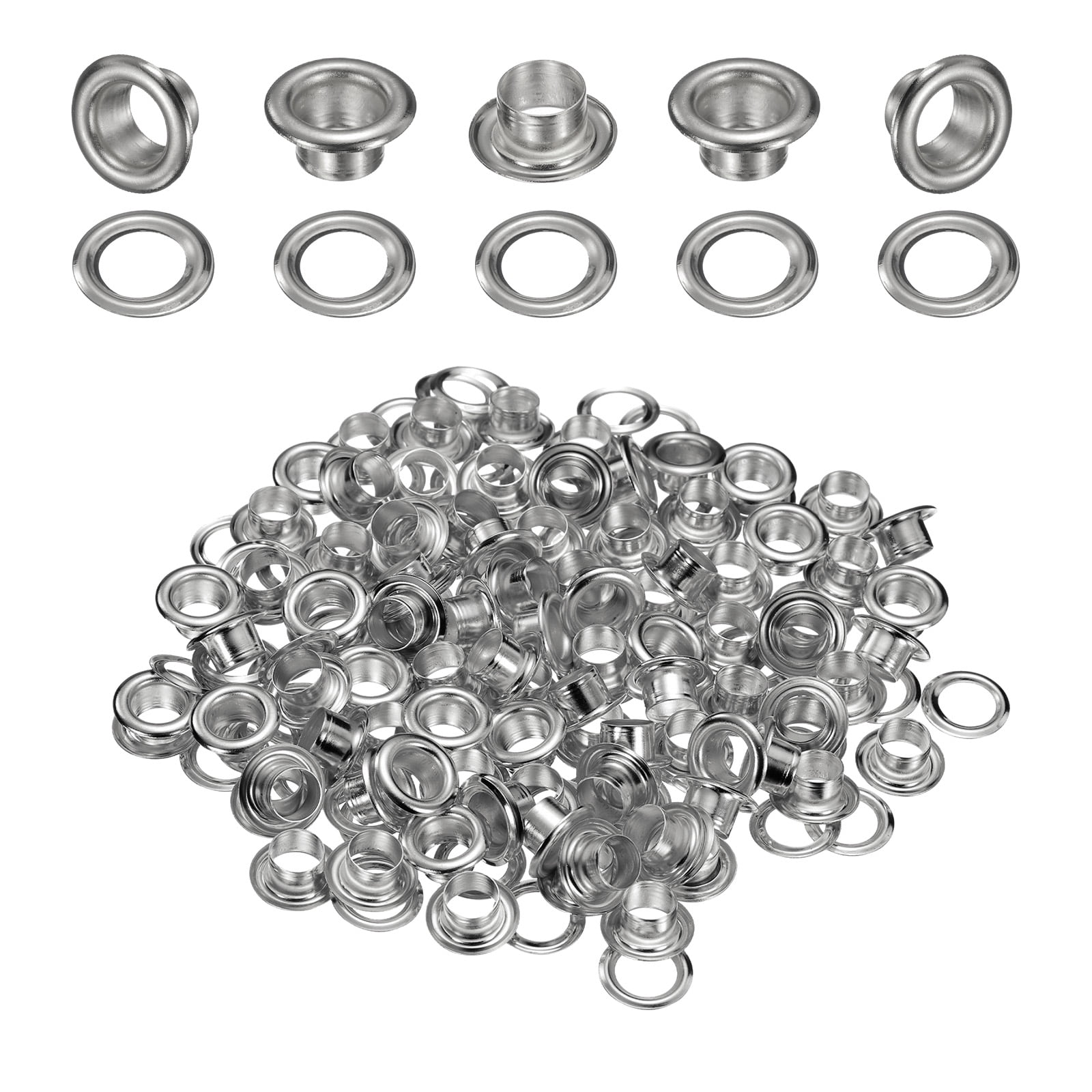 Uxcell 100Set Grommets Eyelets 6mm 1/4 Inch Brass Eyelets Kit with ...