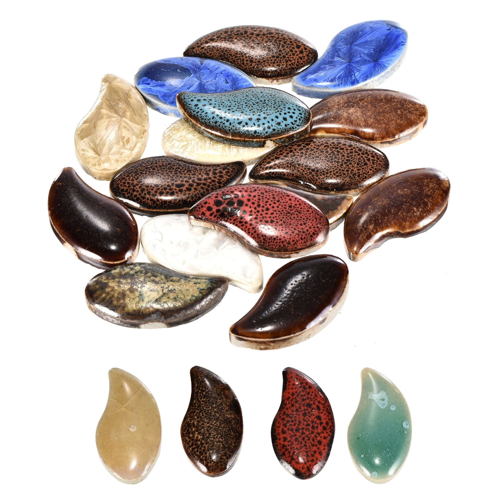 Uxcell 100g Ceramic Mosaic Tiles for Crafts Bulk, Petal Multicolor ...