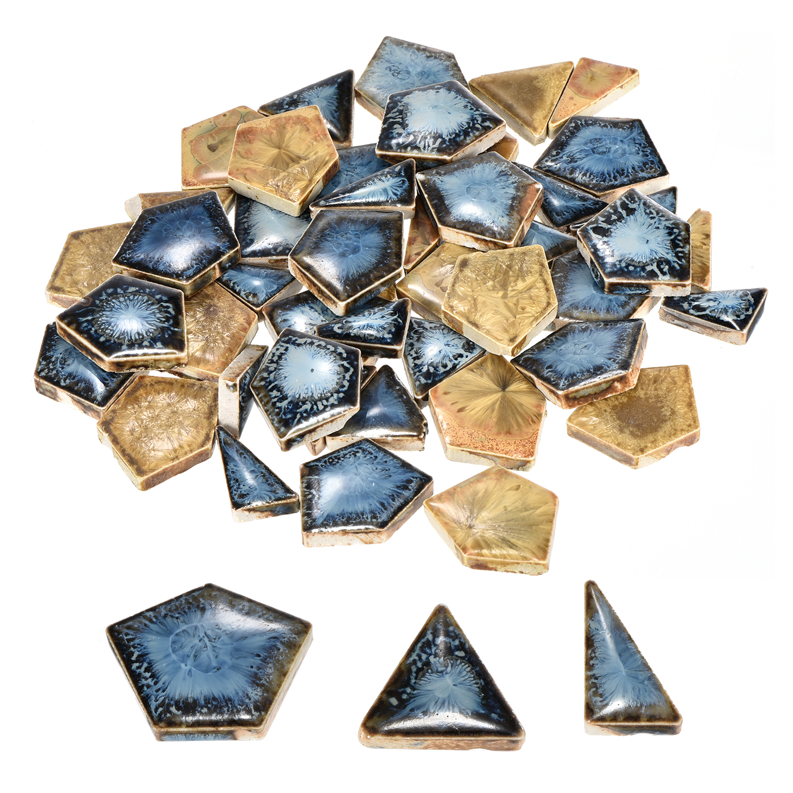 Uxcell 100g Ceramic Mosaic Tiles for Crafts Bulk, Polygon Multicolor ...