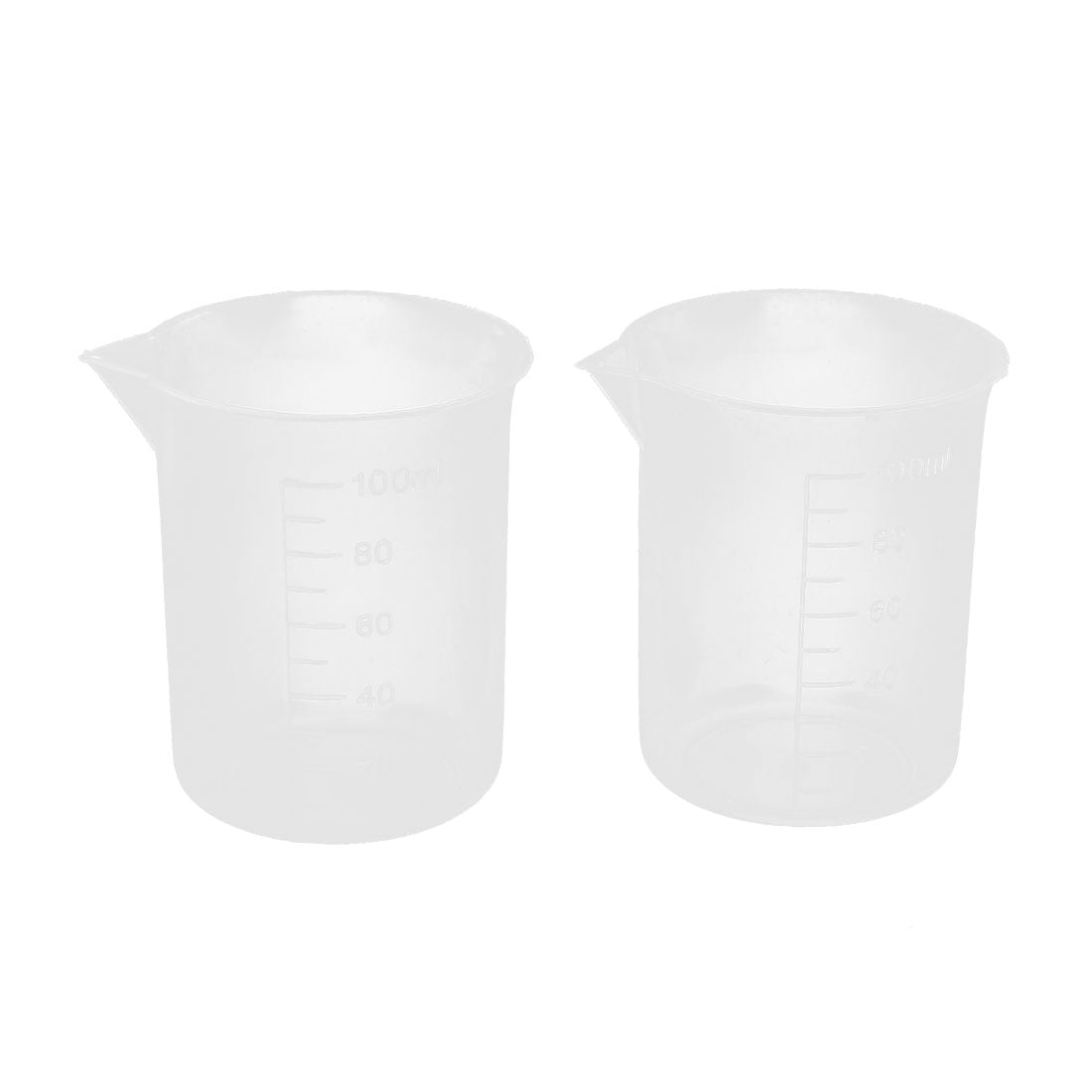 Uxcell 100mL 3.4oZ Clear Plastic Graduated Measuring Beaker Cup for Lab ...