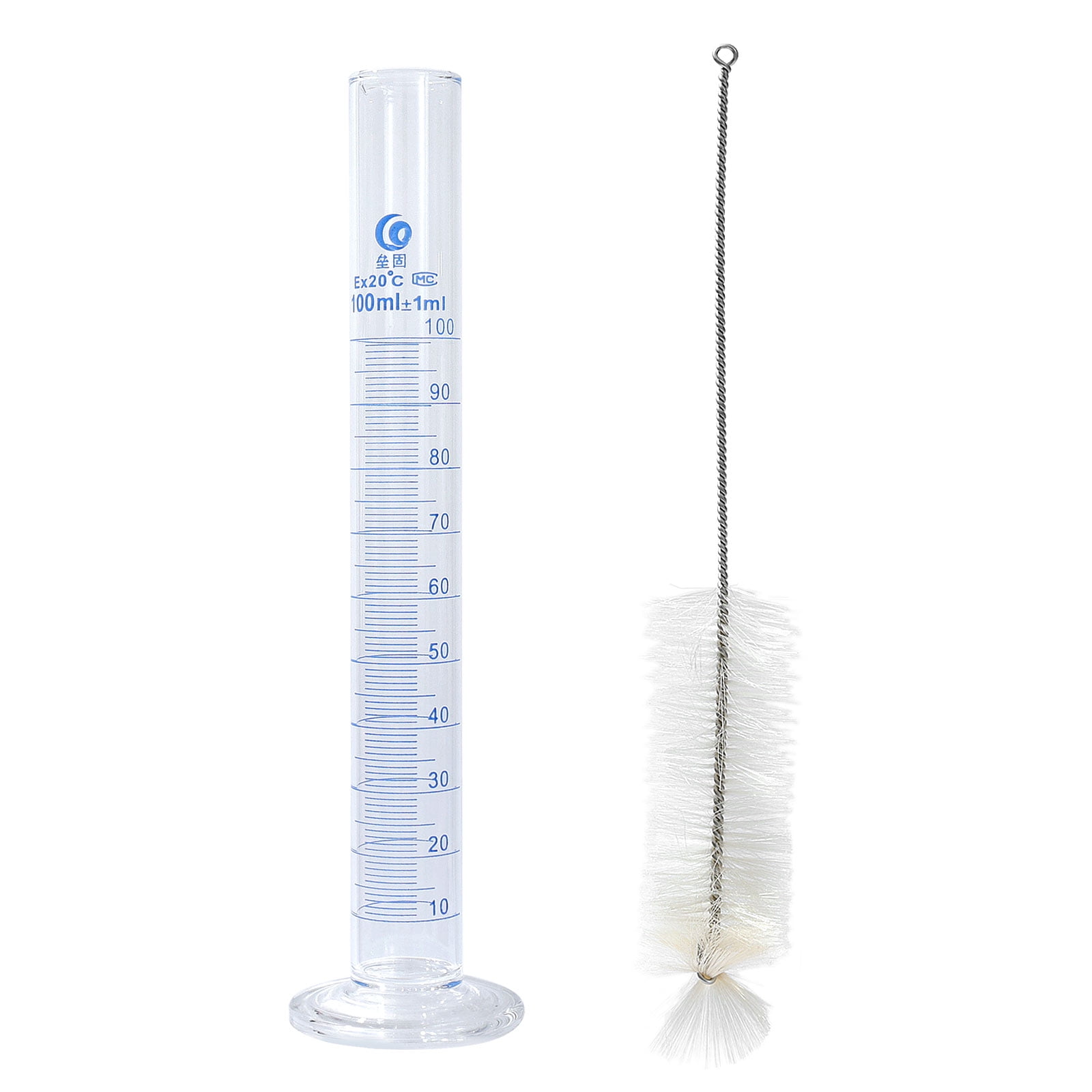 Uxcell 100ml 3.3 Borosilicate Glass Graduated Cylinder with Brush ...