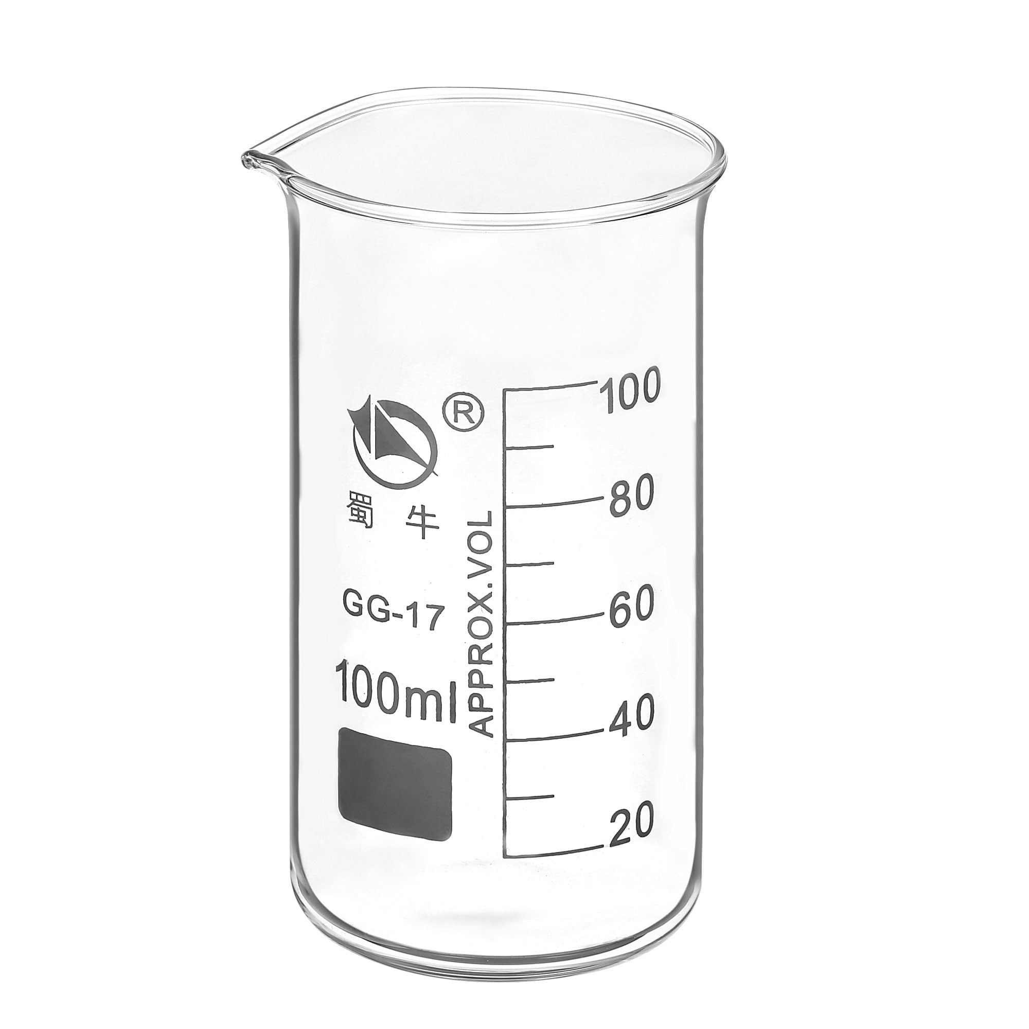 Uxcell 100ml Tall Form Glass Beaker, 3.3 Borosilicate Graduated Lab ...