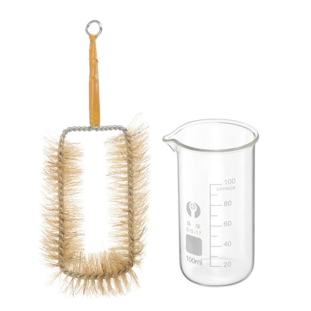 Uxcell 100ml Tall Form Glass Beaker with Brush, 3.3 Borosilicate Glass ...