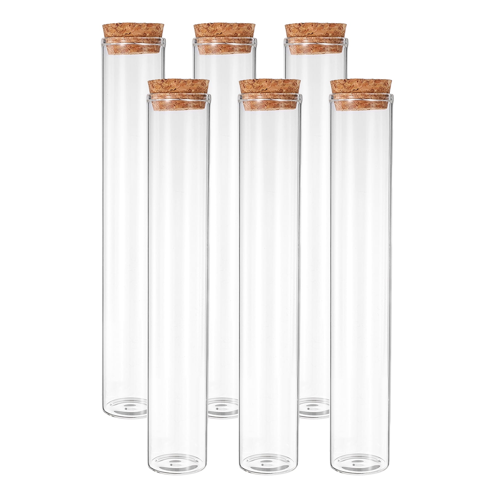 Uxcell 100ml Test Tubes, 6pcs 7.09x1.18 Glass Clear Flat Bottom Test ...