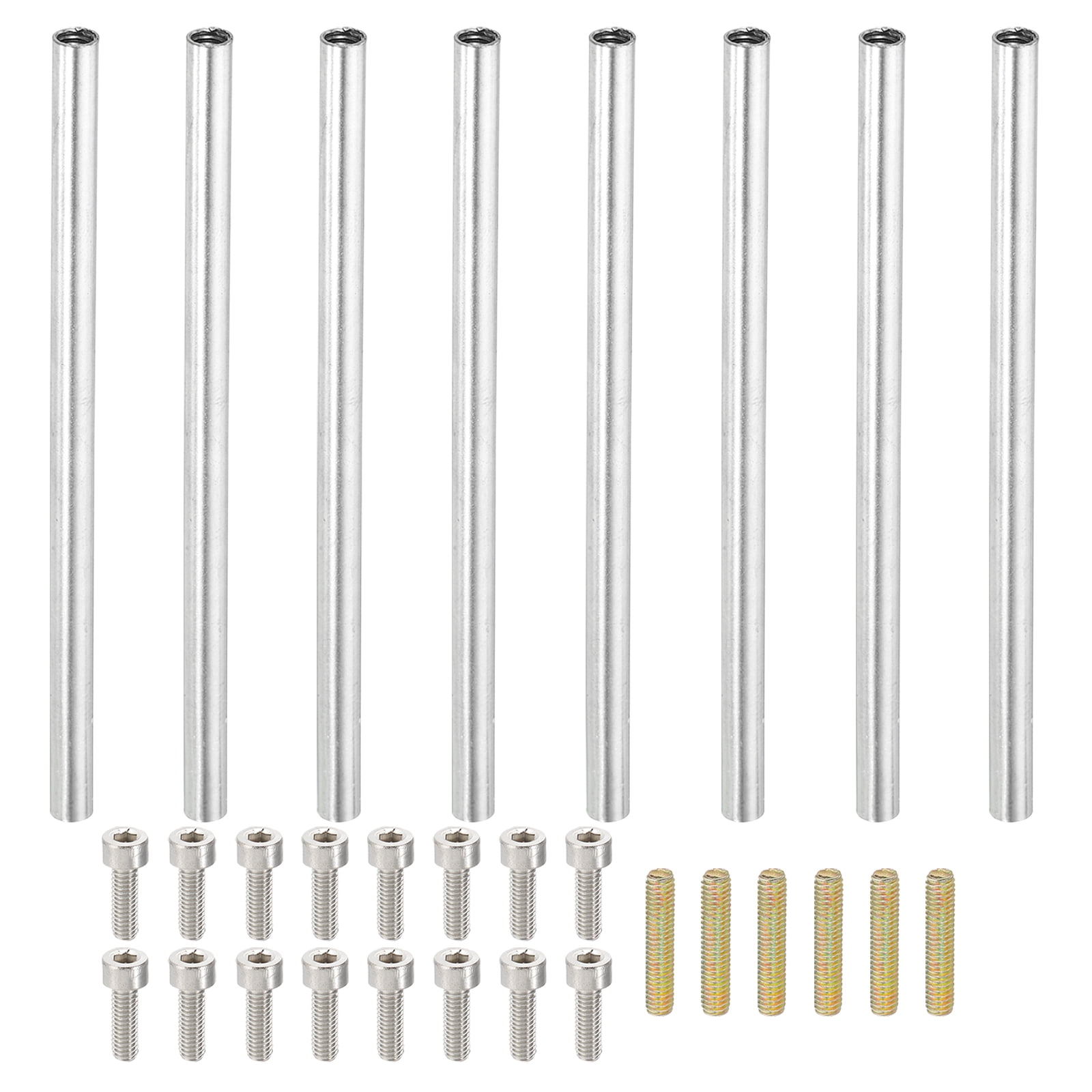 Uxcell 100mm (3.9") Round Coupling Nuts Kit, M4 Thread Connector with ...