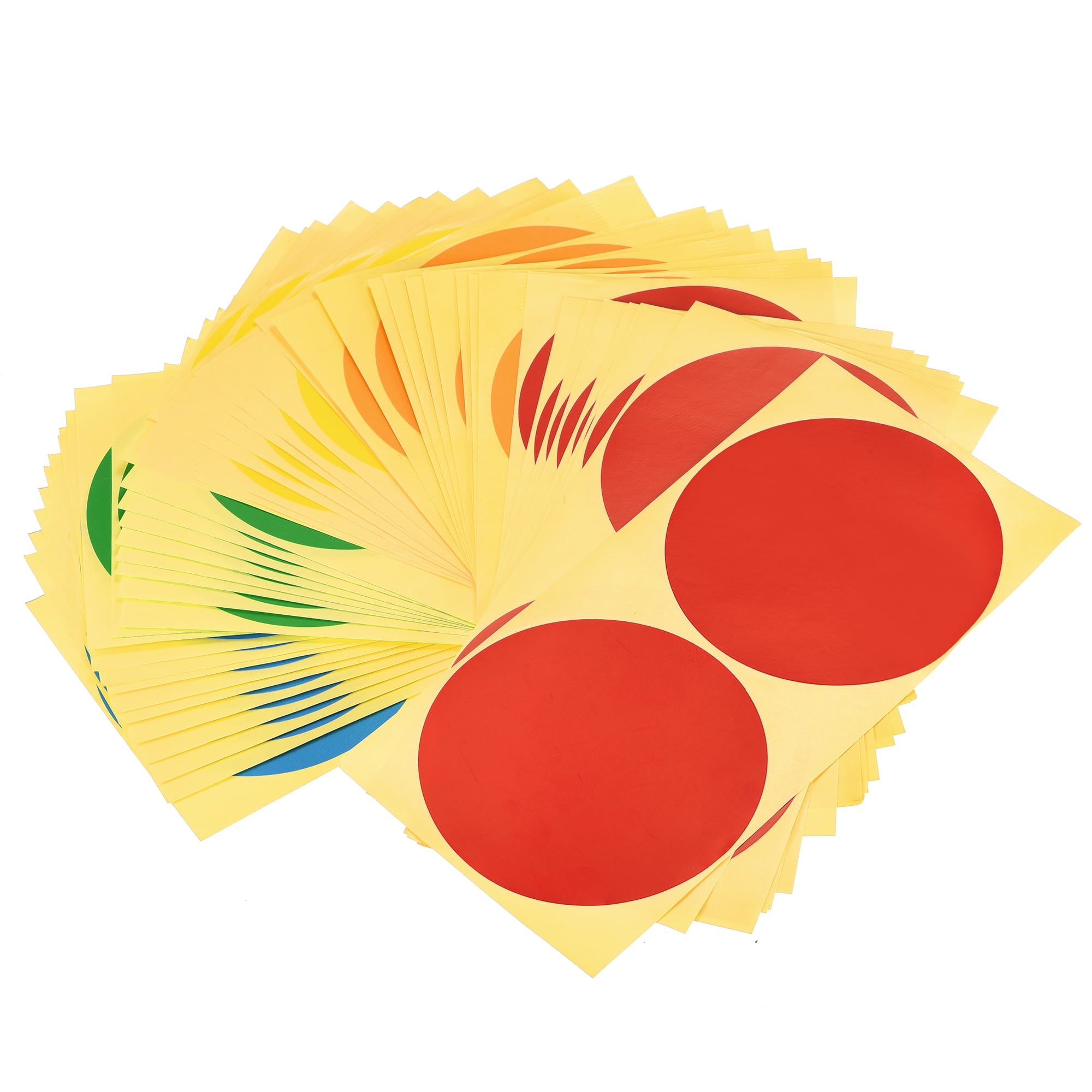 Uxcell 100mm Color Sticker Round Removable Label for Office Marker 5 Color 100 Pack - Walmart.com