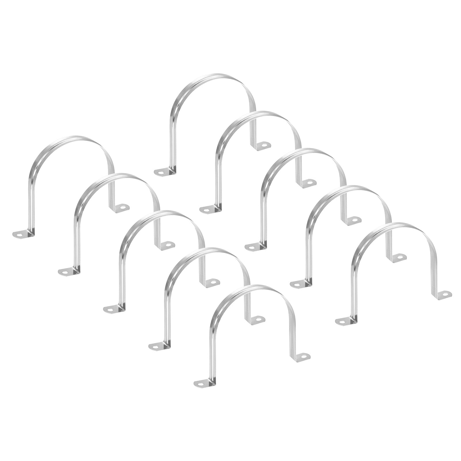 Uxcell 100mm Rigid Pipe Strap Clamp, 20 Pcs 304 Stainless Steel Two ...
