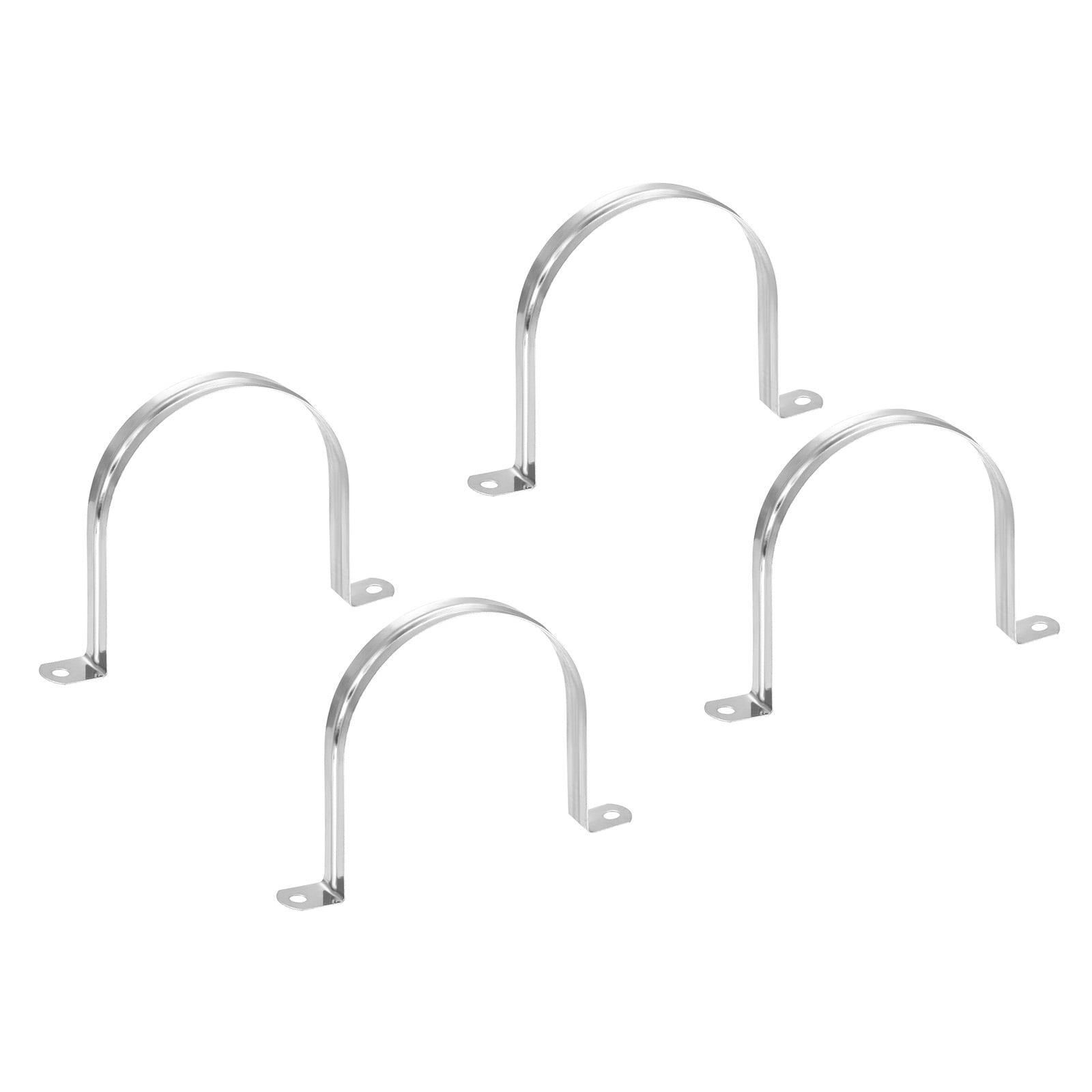 Uxcell 100mm Rigid Pipe Strap Clamp, 4 Pcs 304 Stainless Steel Two Hole ...