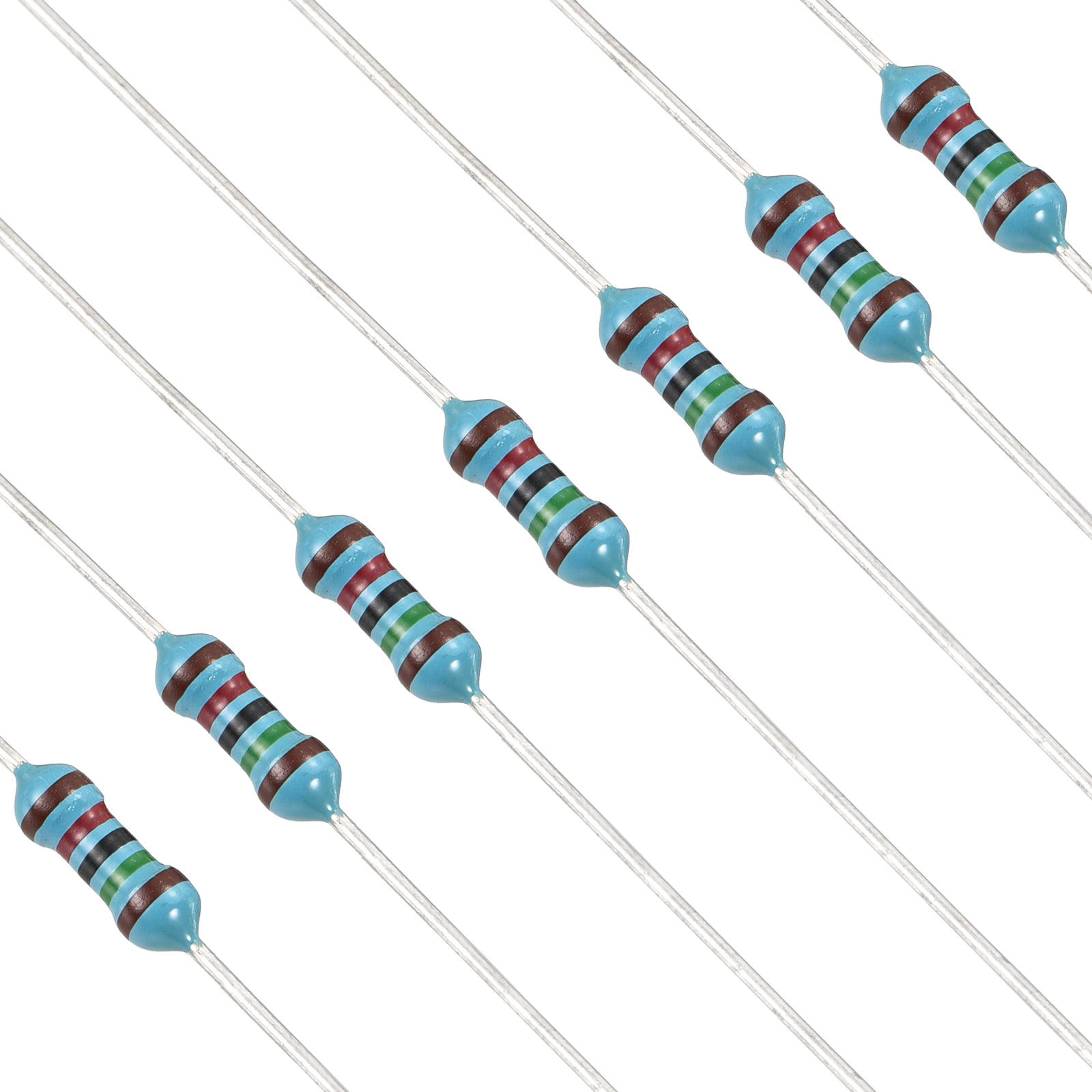 Uxcell 100pcs 15K Ohm Resistor, 1/4W (0.25W) Metal Film Fixed Resistor ...