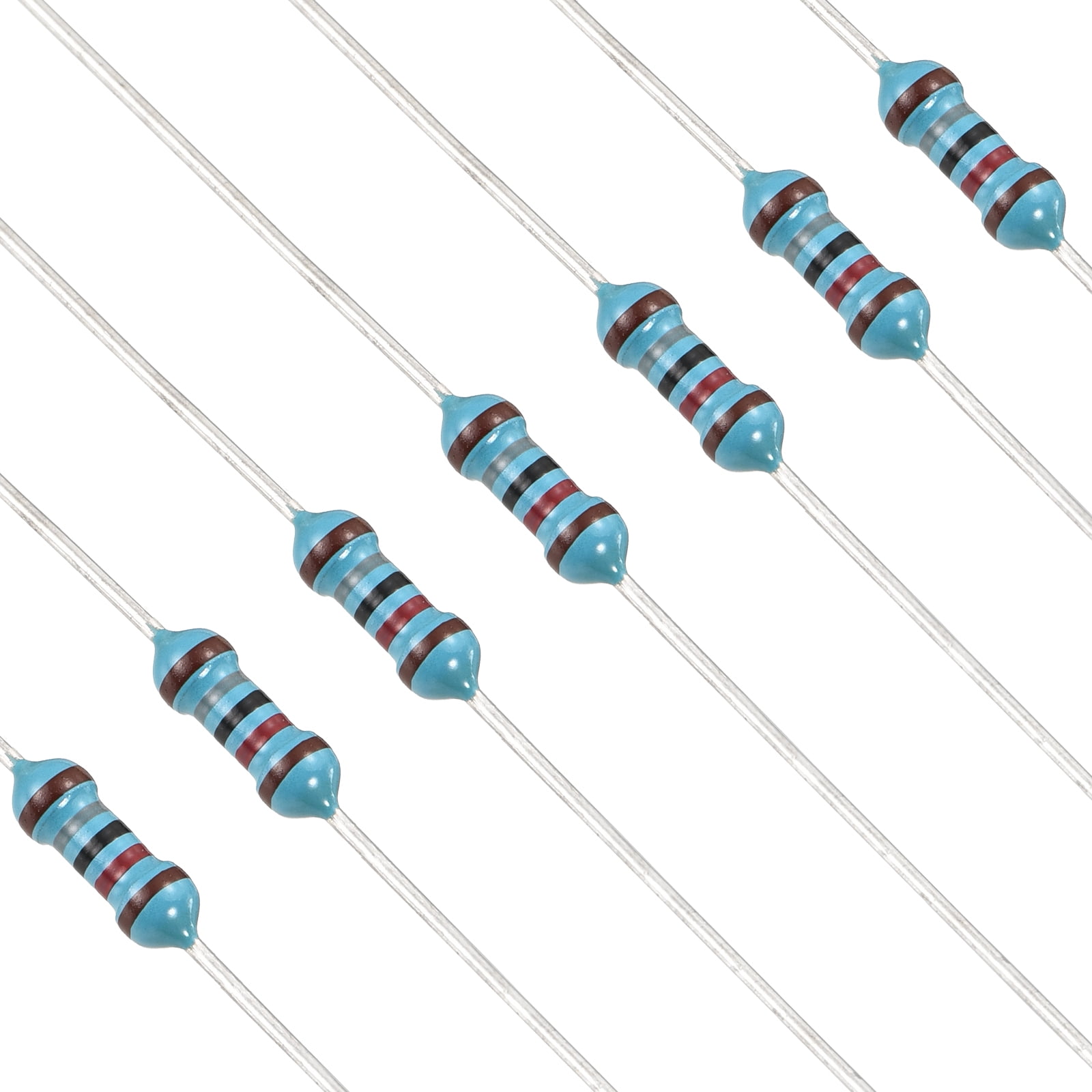 Uxcell 100pcs 18K Ohm Resistor, 1/4W (0.25W) Metal Film Fixed Resistor ...