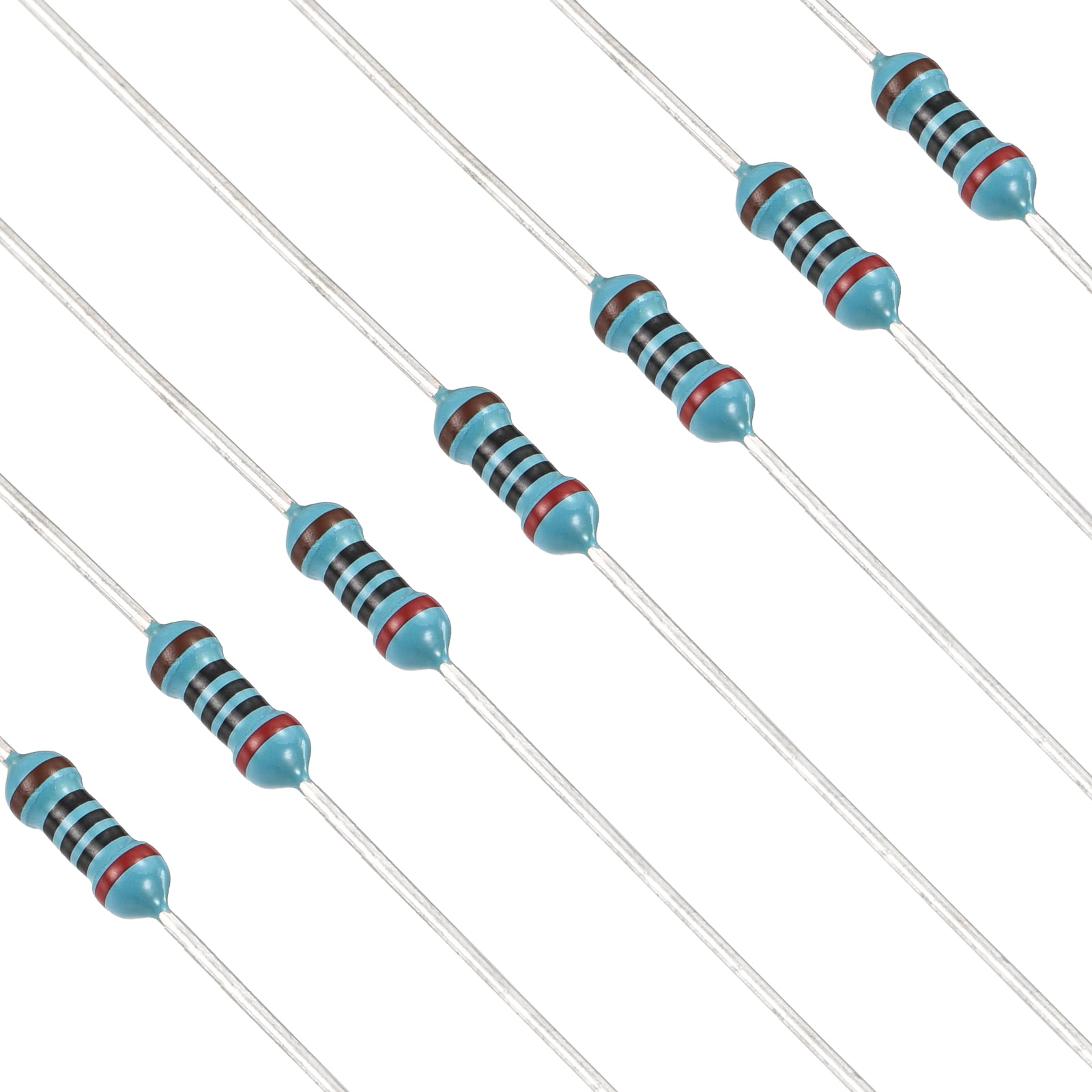 Uxcell 100pcs 200 Ohm Resistor, 1/4W (0.25W) Metal Film Fixed Resistor ...