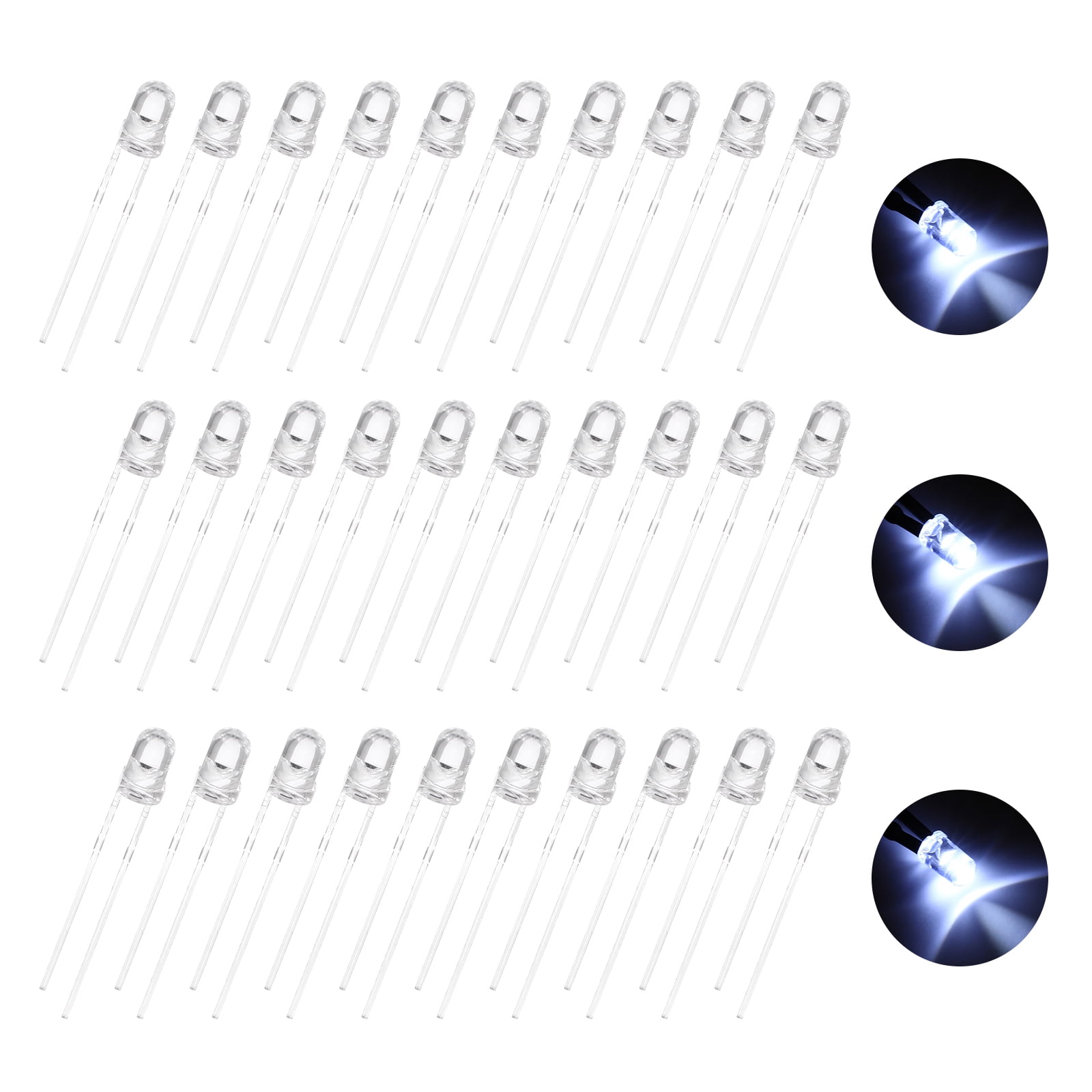 Uxcell 100pcs 3mm Red LED Diode Lights for Electronics Components and ...