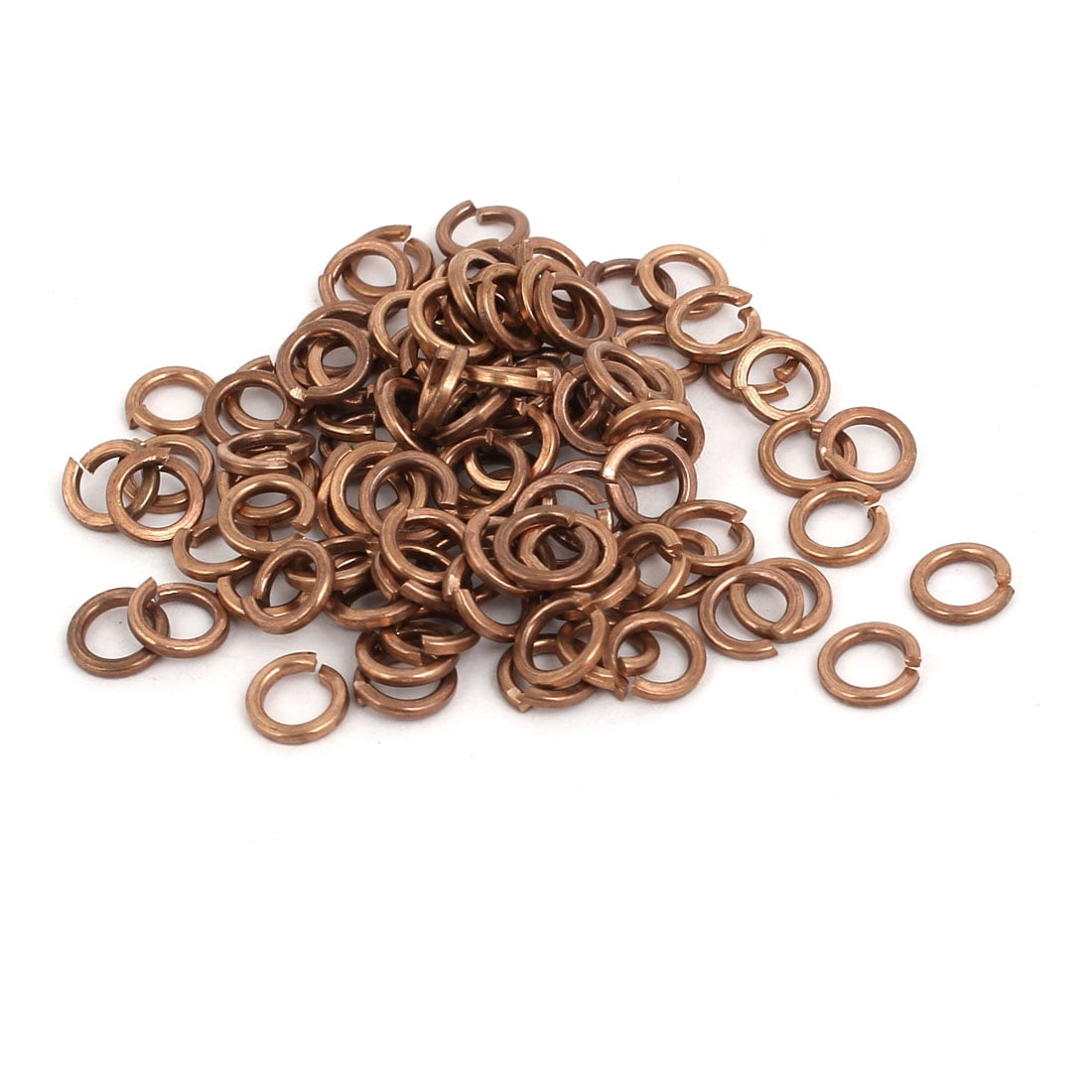 Uxcell 100pcs 4mm Inner Dia Copper Split Lock Spring Washer Gasket Gold ...