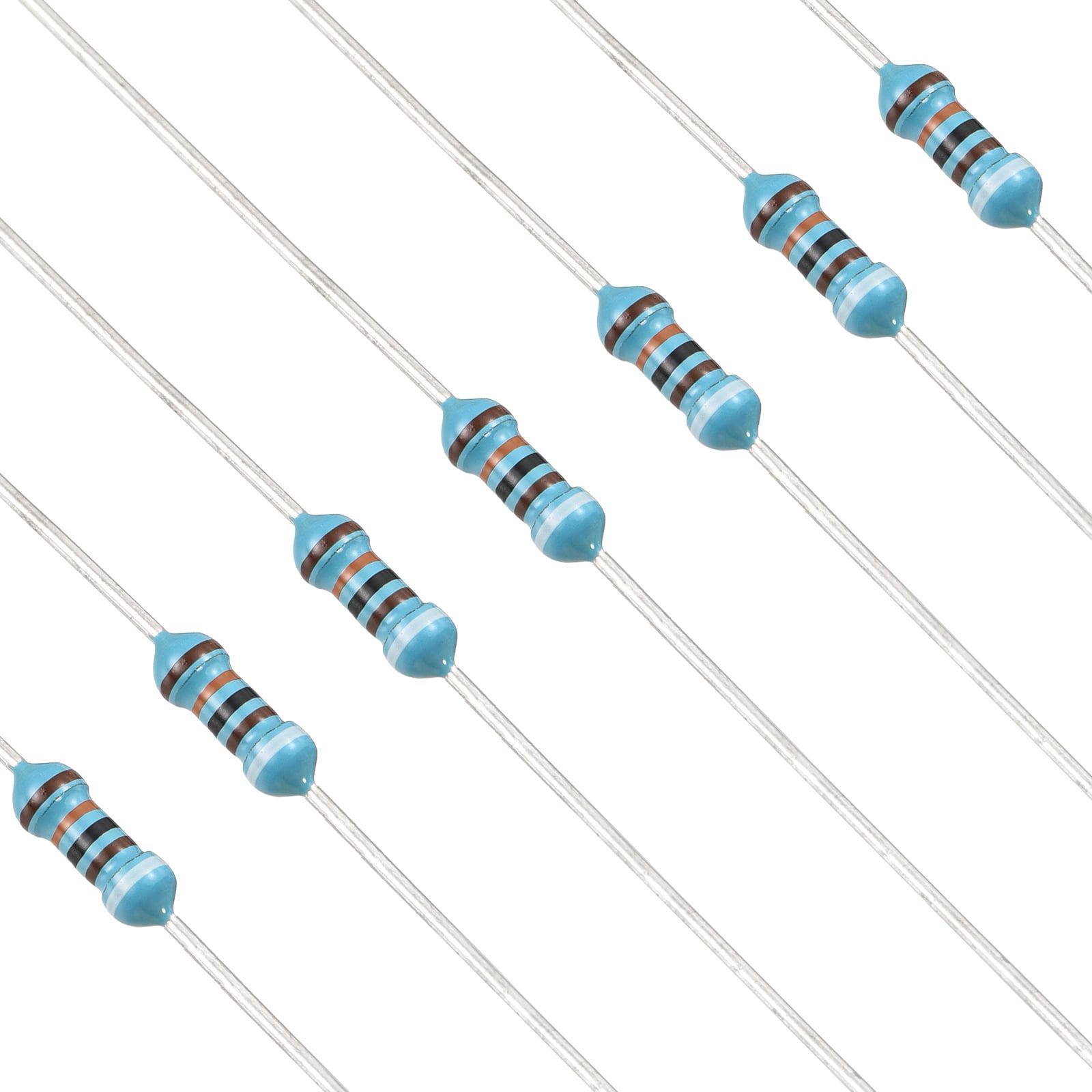 Uxcell 100pcs 910K Ohm Resistor, 1/4W (0.25W) Metal Film Fixed Resistor ...