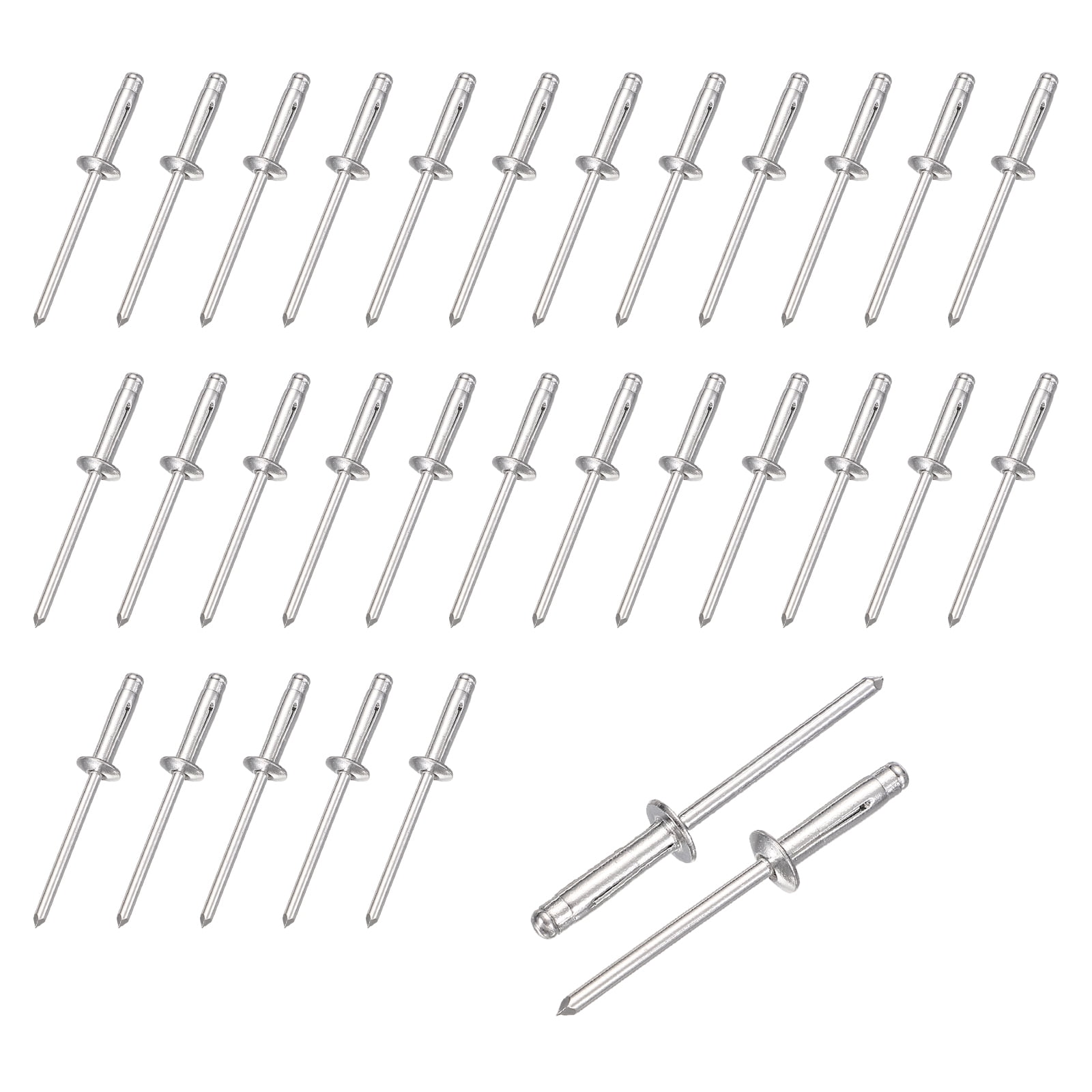 Uxcell 100pcs Aluminum Large Head Grip Rivets 5/32" x 3/4" Multi-Grip ...