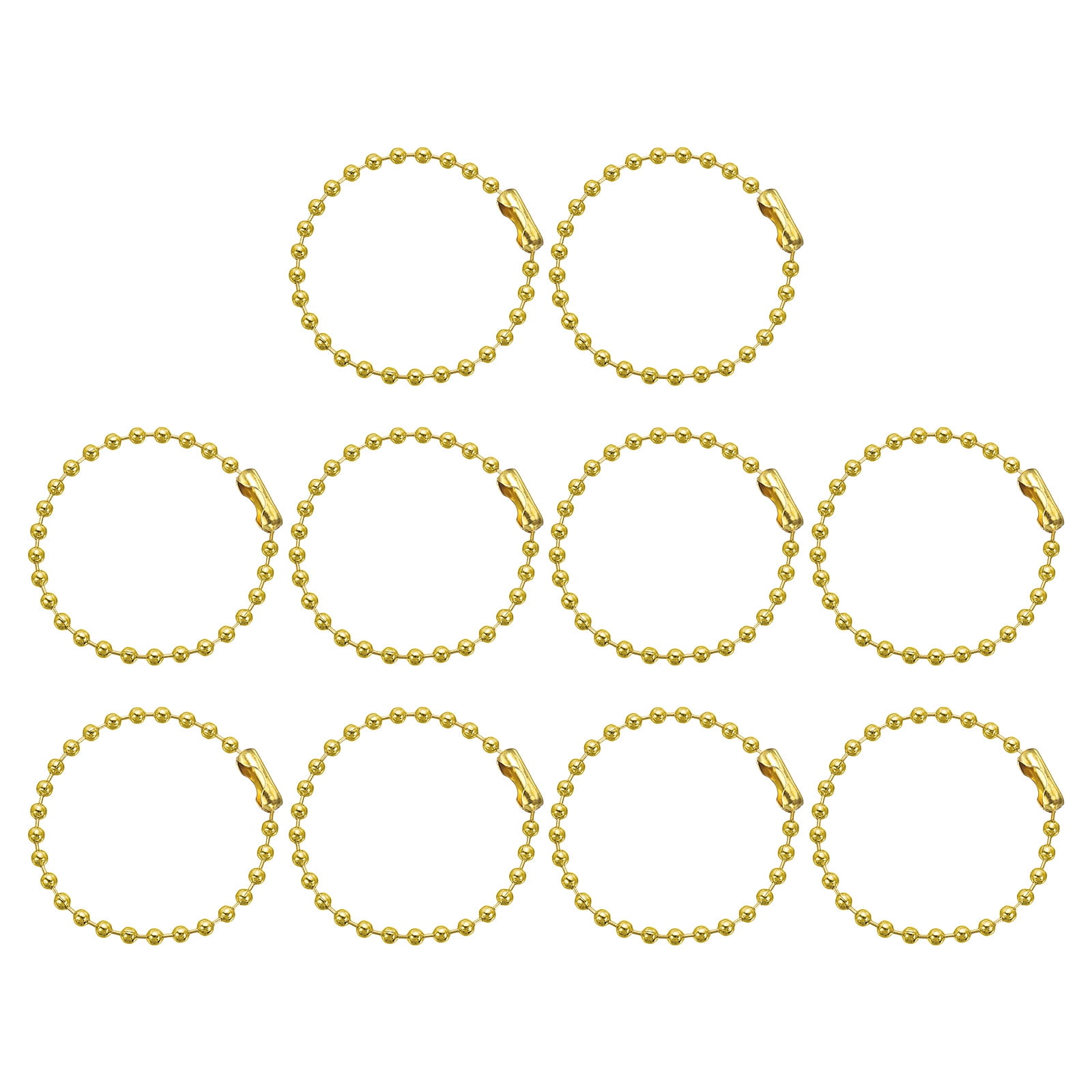 Uxcell 100pcs Ball Beads Chain 4 Inch 2.4mm Dia Metal Ball Connector ...