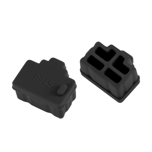 Uxcell 100pcs Black RJ45 Silicone Protectors Ethernet Hub Port Cap ...