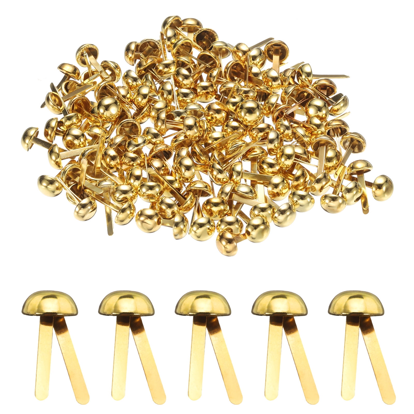 Uxcell 100pcs Brads Paper Fasteners, 6mm x 13mm Metal Paper Crafts ...