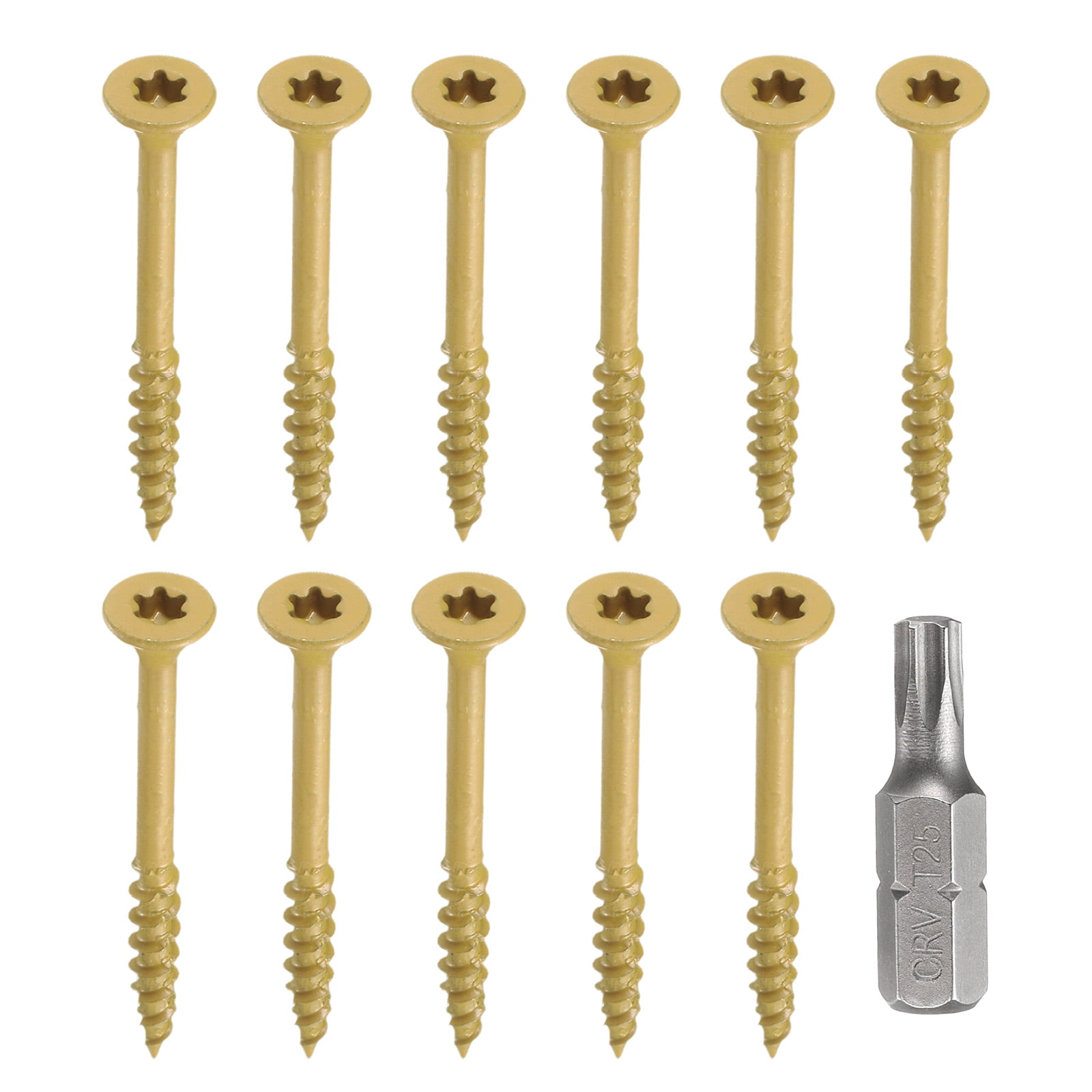 Uxcell 100pcs Deck Screws #8 x 2" Torx Exterior Wood Screws with T25 ...