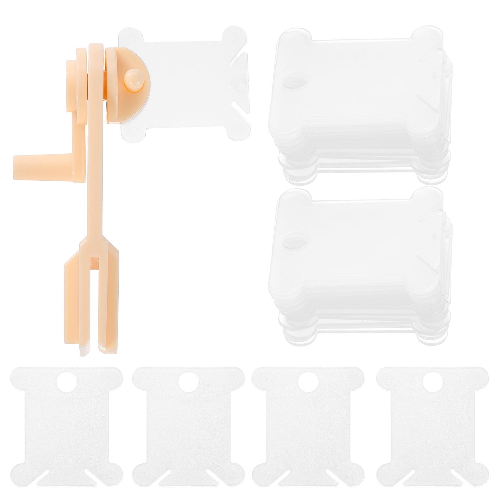Uxcell 100pcs Embroidery Floss Bobbins with Bobbin Winder, Plastic ...