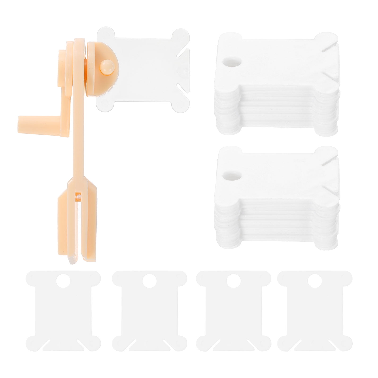 Uxcell 100pcs Embroidery Floss Bobbins with Bobbin Winder, Plastic ...