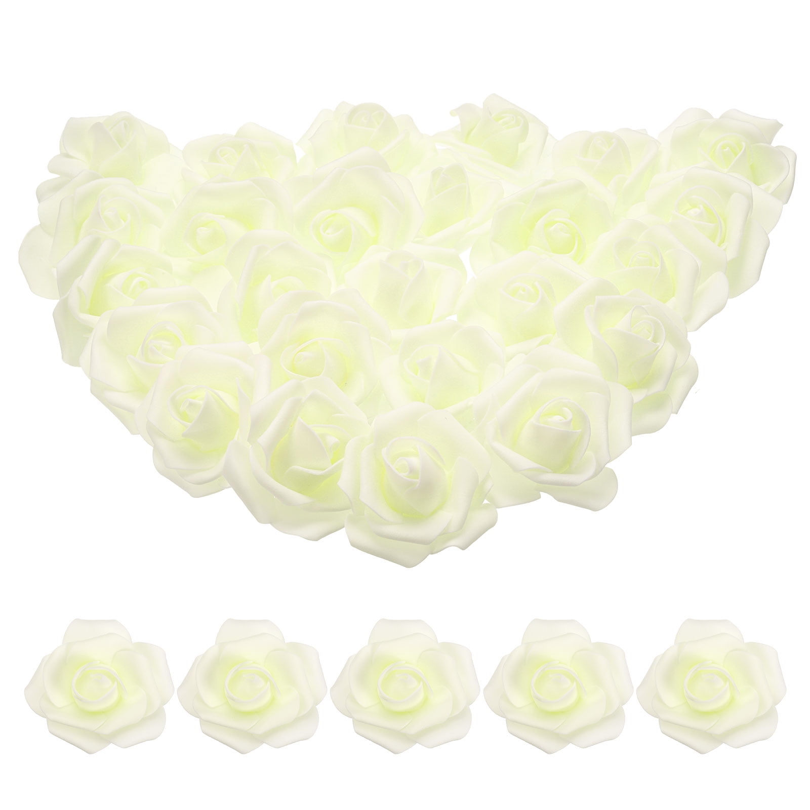 Uxcell 100pcs Foam Rose Heads 6-7 cm Stemless Foam Fake Roses Flowers ...