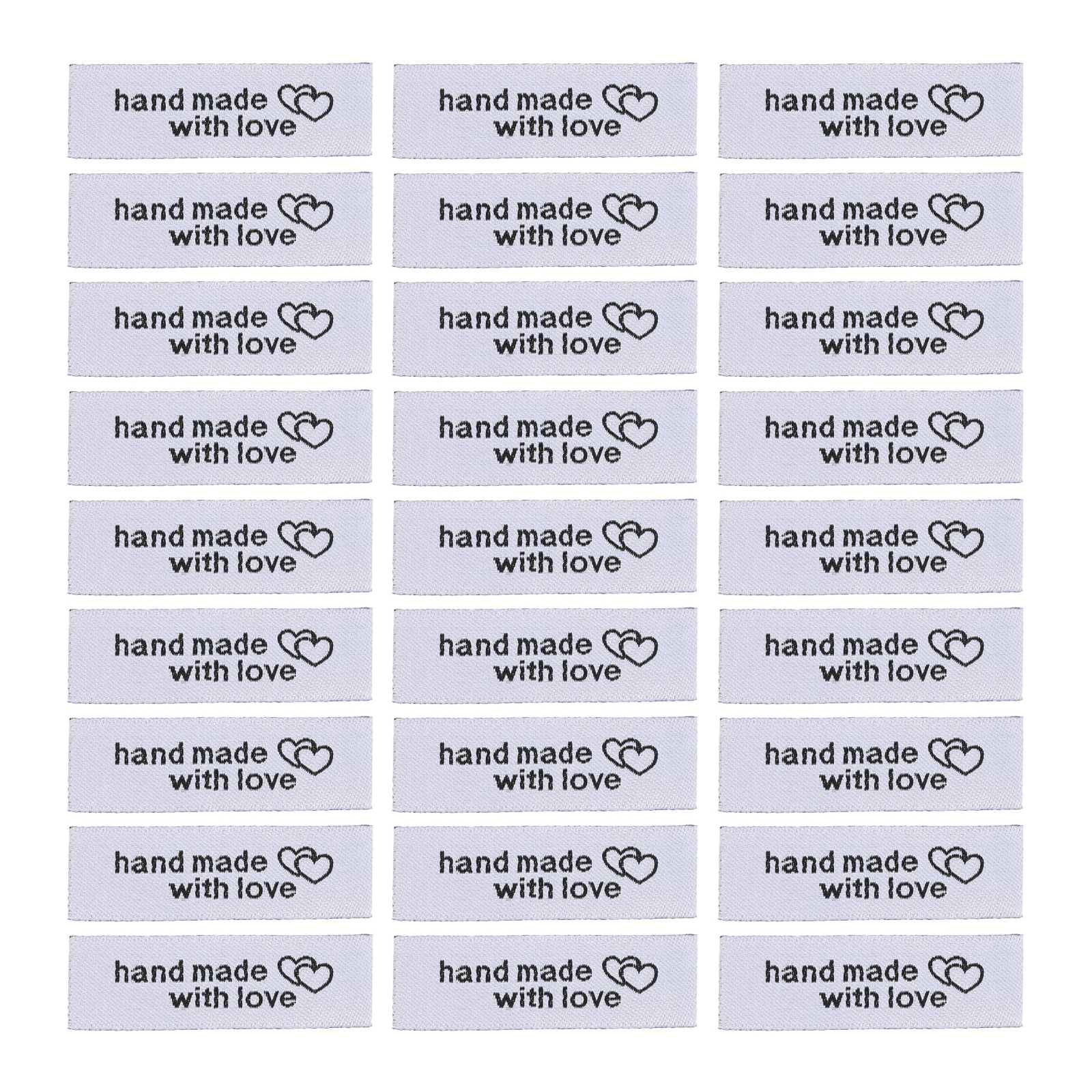 Uxcell 100pcs Handmade with Love Sewing Labels Embroidered Label Tags ...