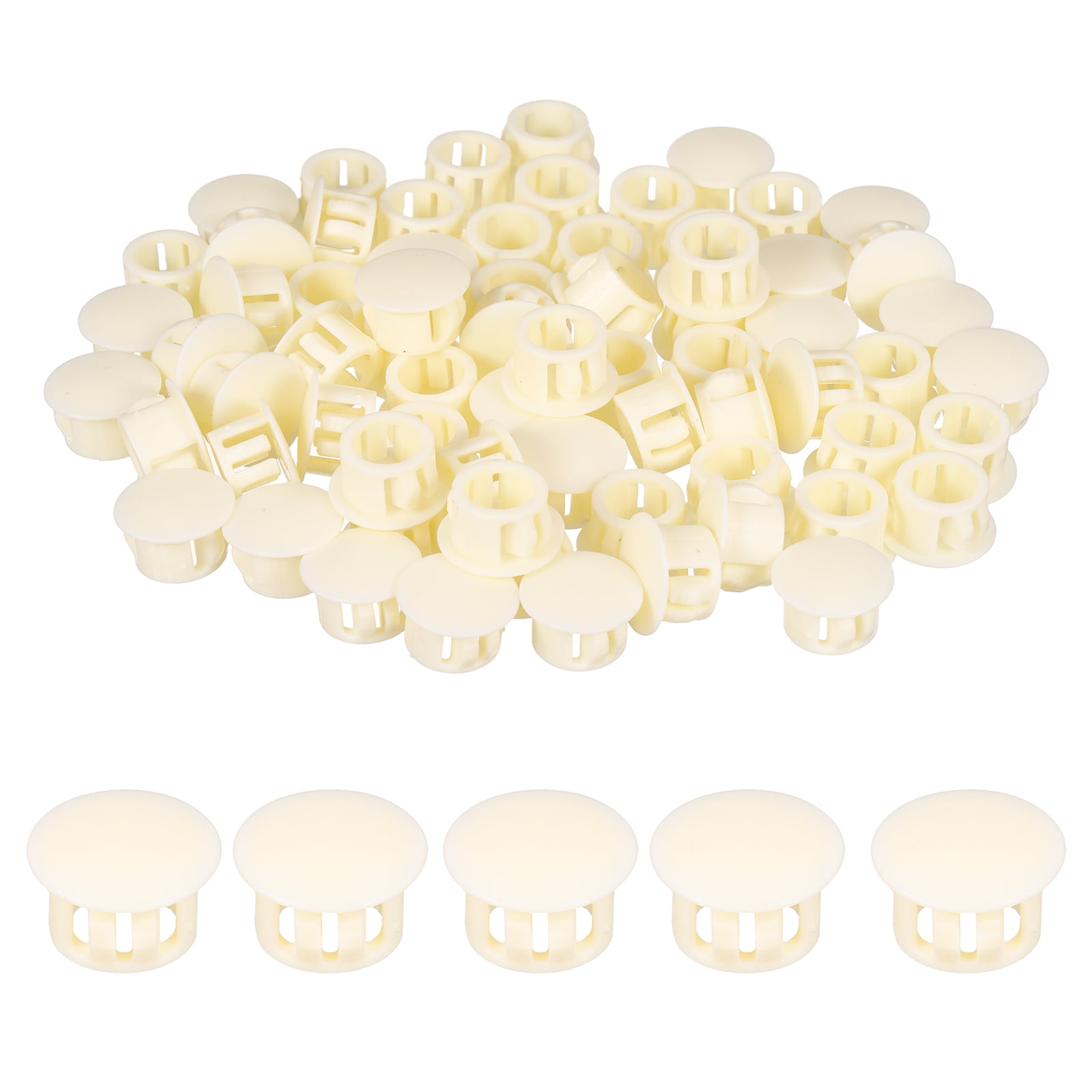Uxcell 100pcs Plastic Hole Plugs 1/2" Nylon Round Drill Screw Hole ...