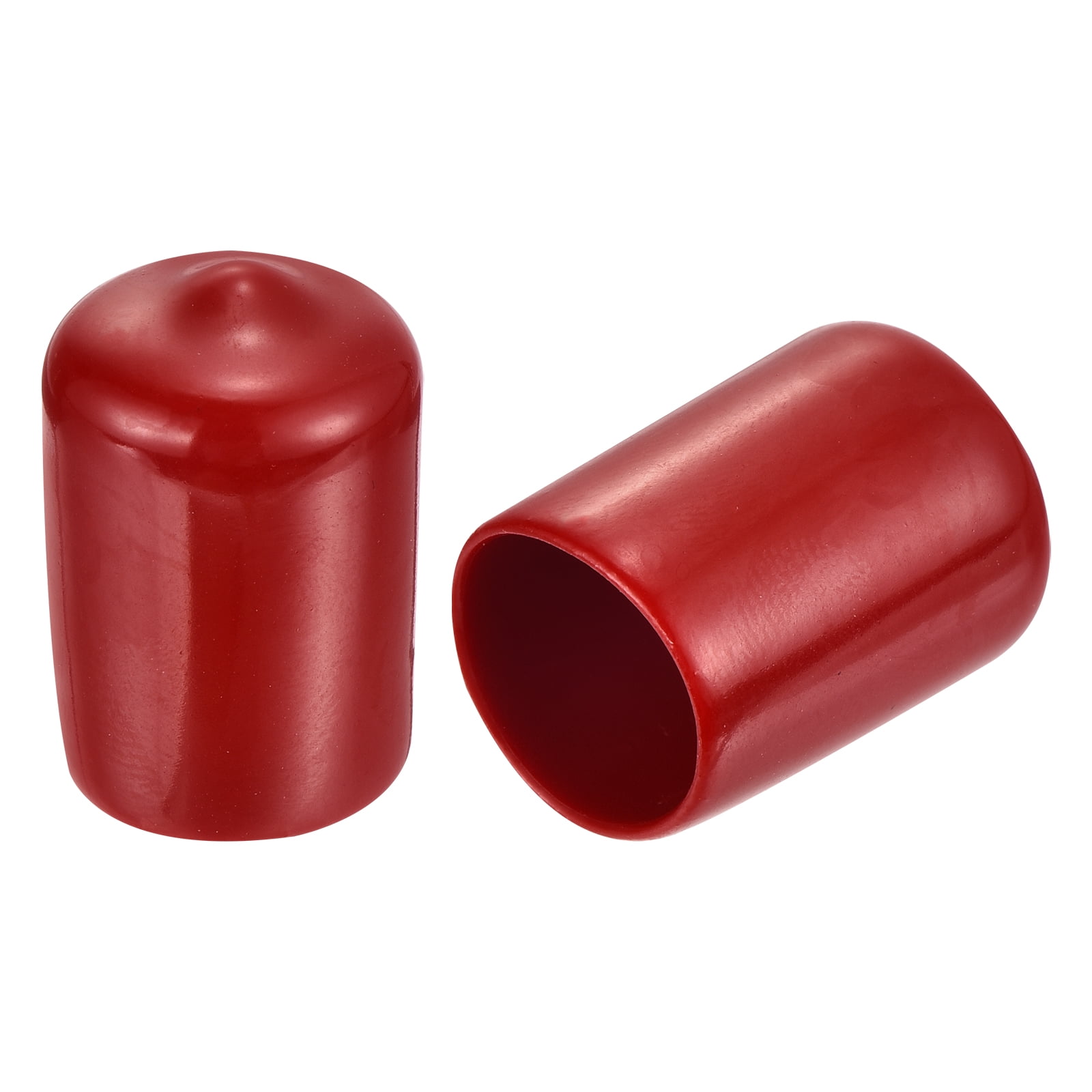 Uxcell 100pcs Round Rubber End Caps 0.6"(15mm) Burgundy Red Vinyl Cover ...