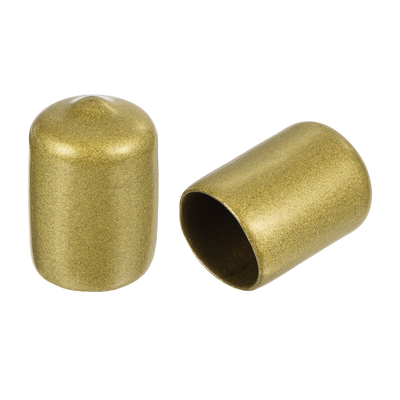 Uxcell 100pcs Round Rubber End Caps 15mm Gold Vinyl Cover Screw Thread ...