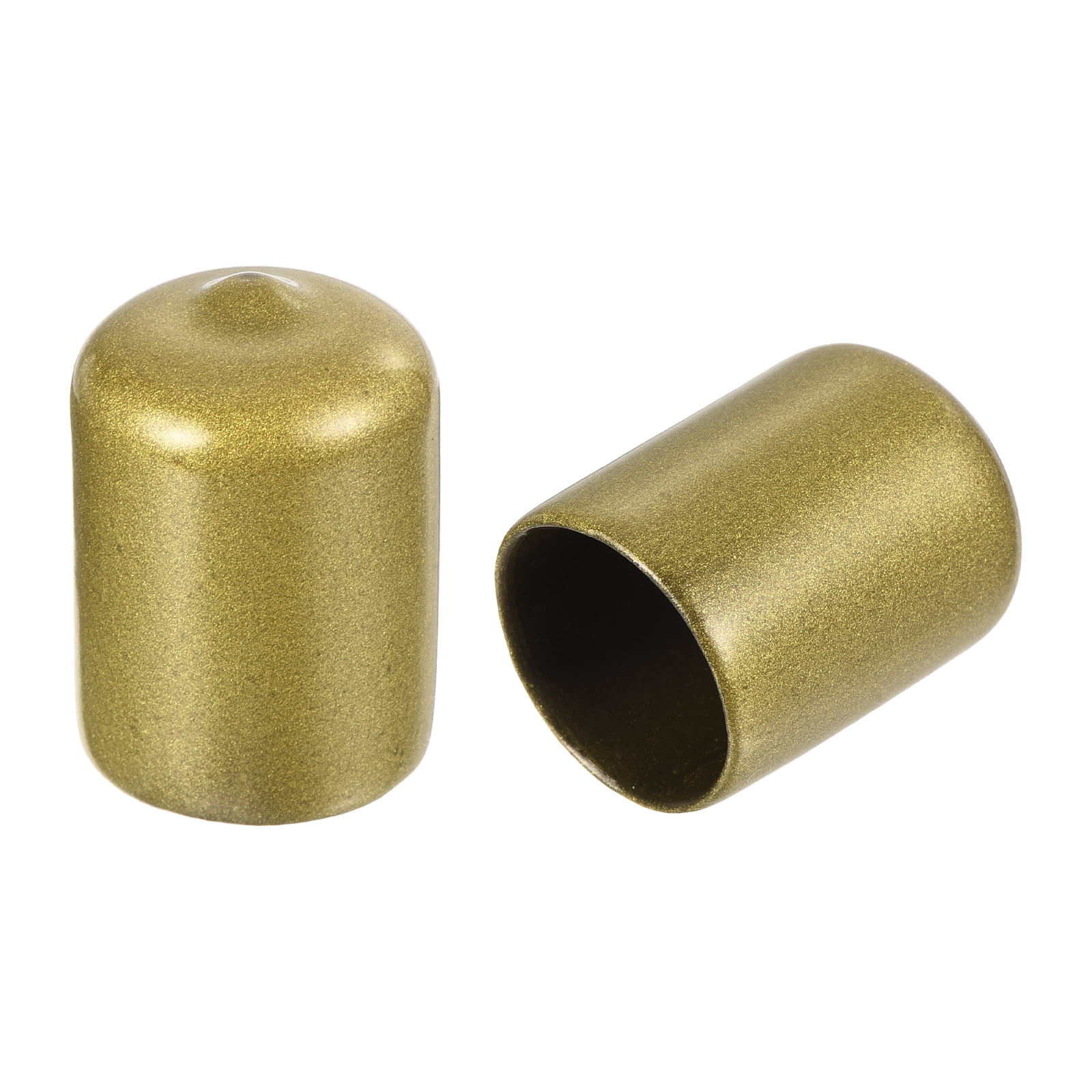 Uxcell 100pcs Round Rubber End Caps 25/32"(20mm) Gold Vinyl Cover Screw ...