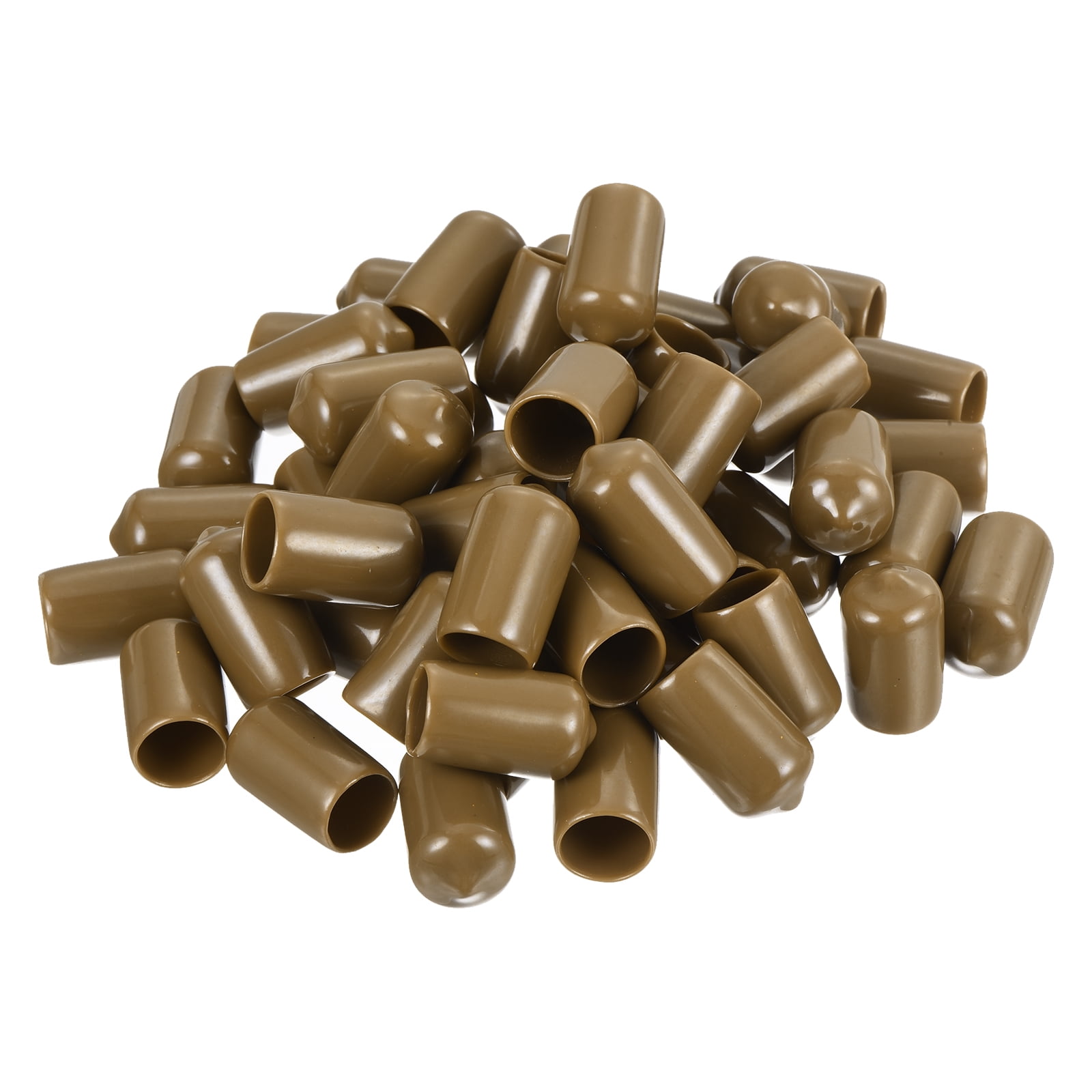 Uxcell Screw Thread Protectors Rubber End Cap Cover 12mm Light Brown ...