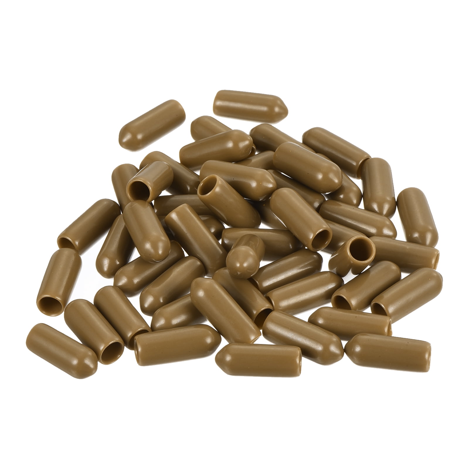 Uxcell Screw Thread Protectors Rubber End Cap Cover 5.5mm Light Brown ...