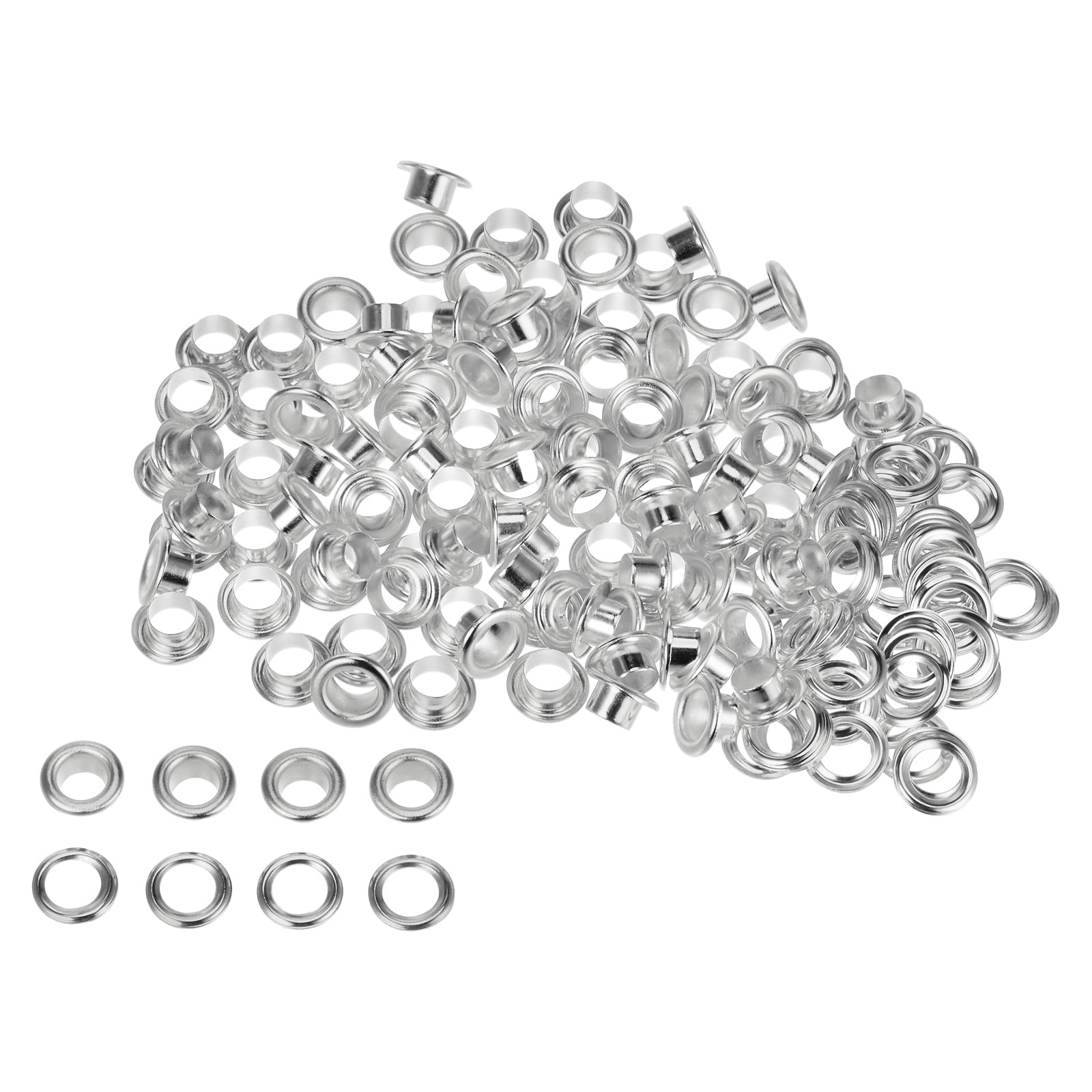 Uxcell 100set Grommets Kit Metal Eyelets 6mm 1/5" Hole Tiny Grommet for ...
