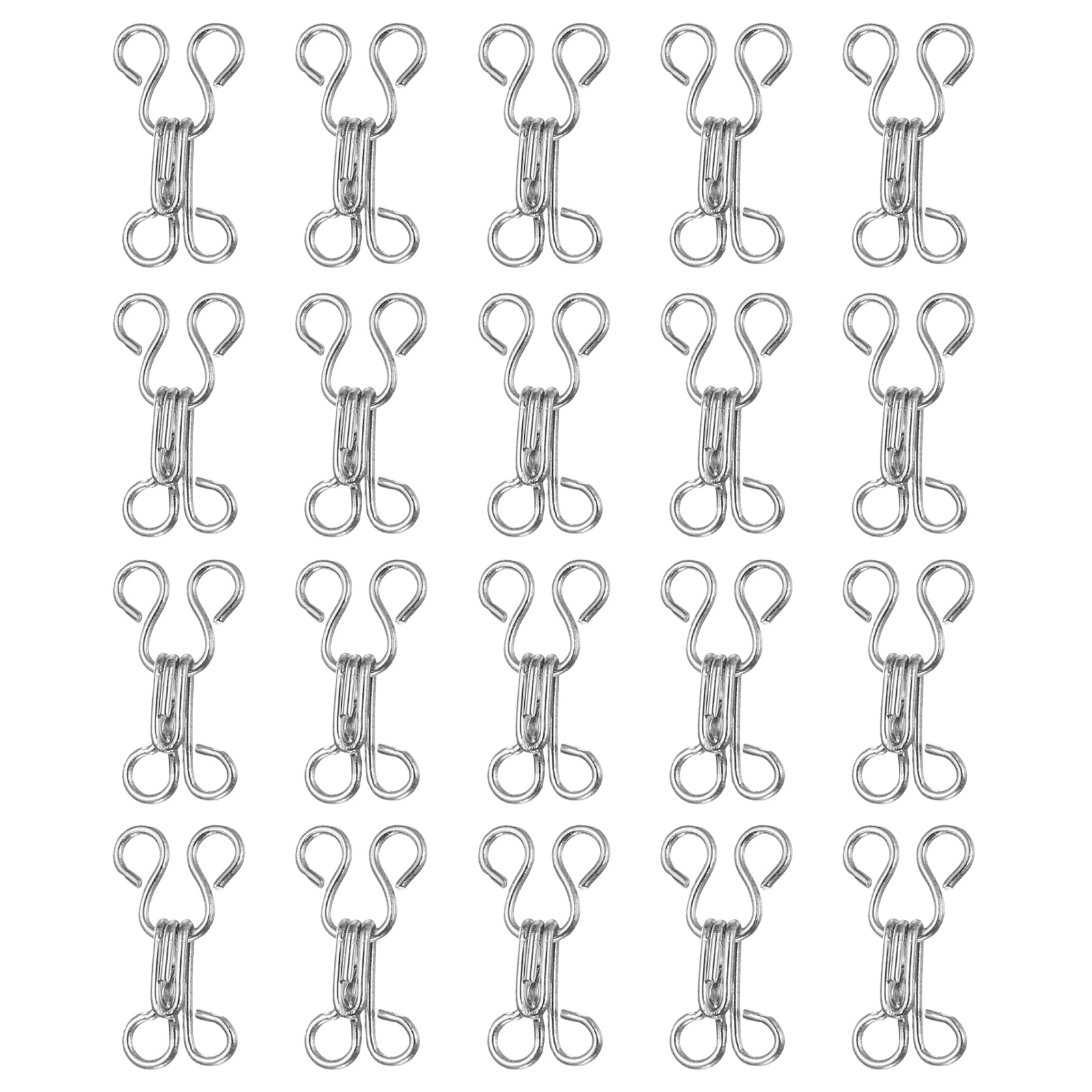 Uxcell 100set Sewing Hooks and Eyes Closure 14mm Hook and Eye Clasps ...