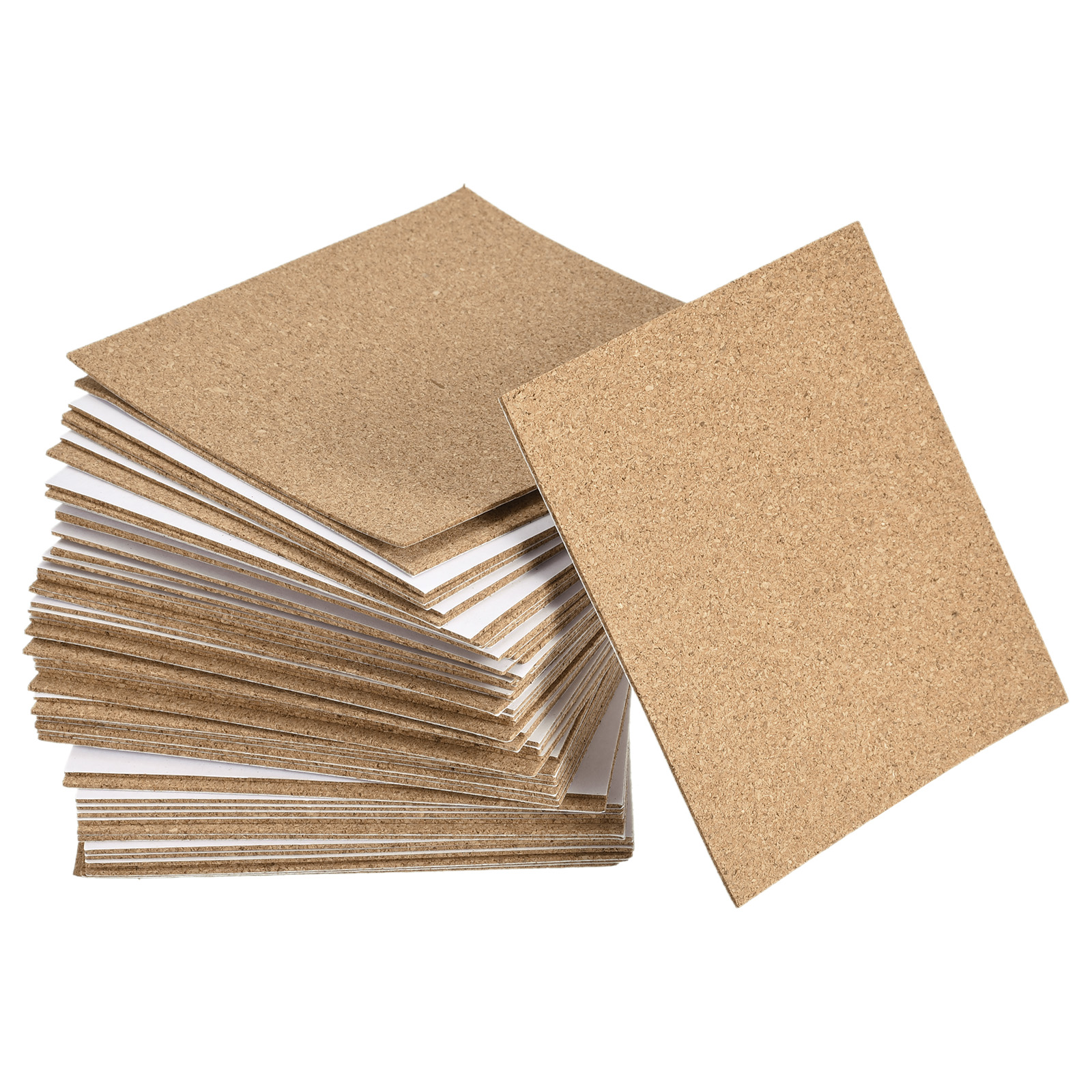 Uxcell 100x100x1mm Square Coasters Cork Cup Mat Pad Adhesive Backed 60 ...