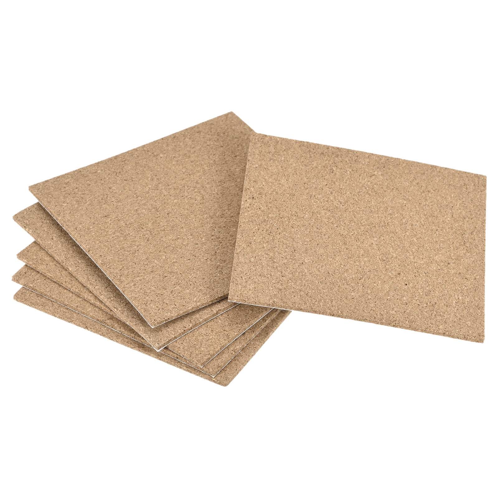 Uxcell 100x100x2mm Square Coasters Cork Cup Mat Pad Adhesive Backed 6 ...