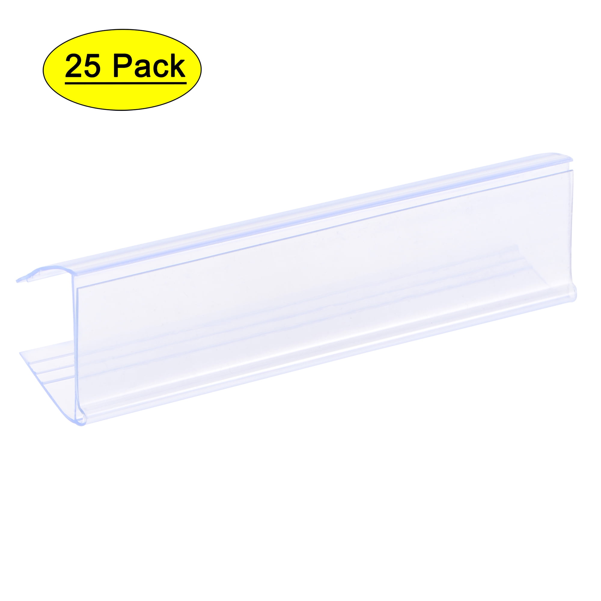 Uxcell 100x28mm Clear Blue Plastic Label Holder Clip for Shelf, 25 Pack ...