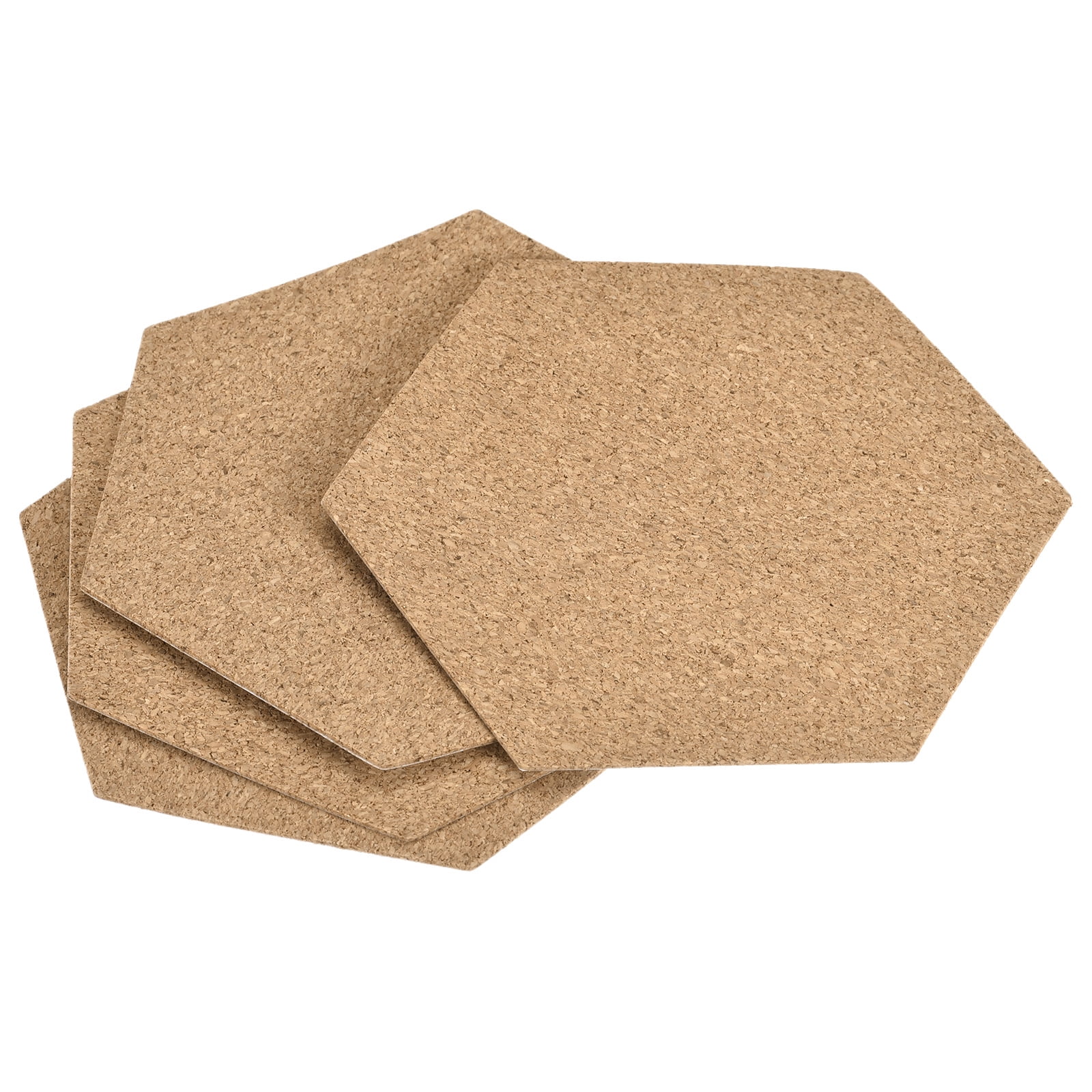 Uxcell 100x85x1mm Hexagon Coasters Cork Cup Mat Pad Adhesive Backed 4 ...