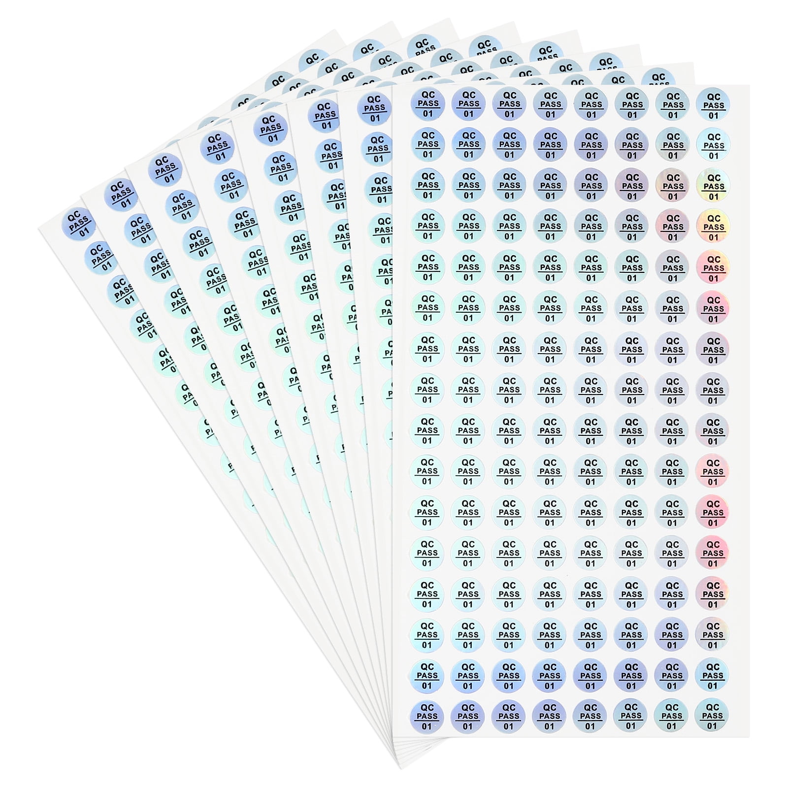 Uxcell 1024Pcs QC Pass 01 Stickers, 0.4 Inch Adhesive Inventory Quality ...