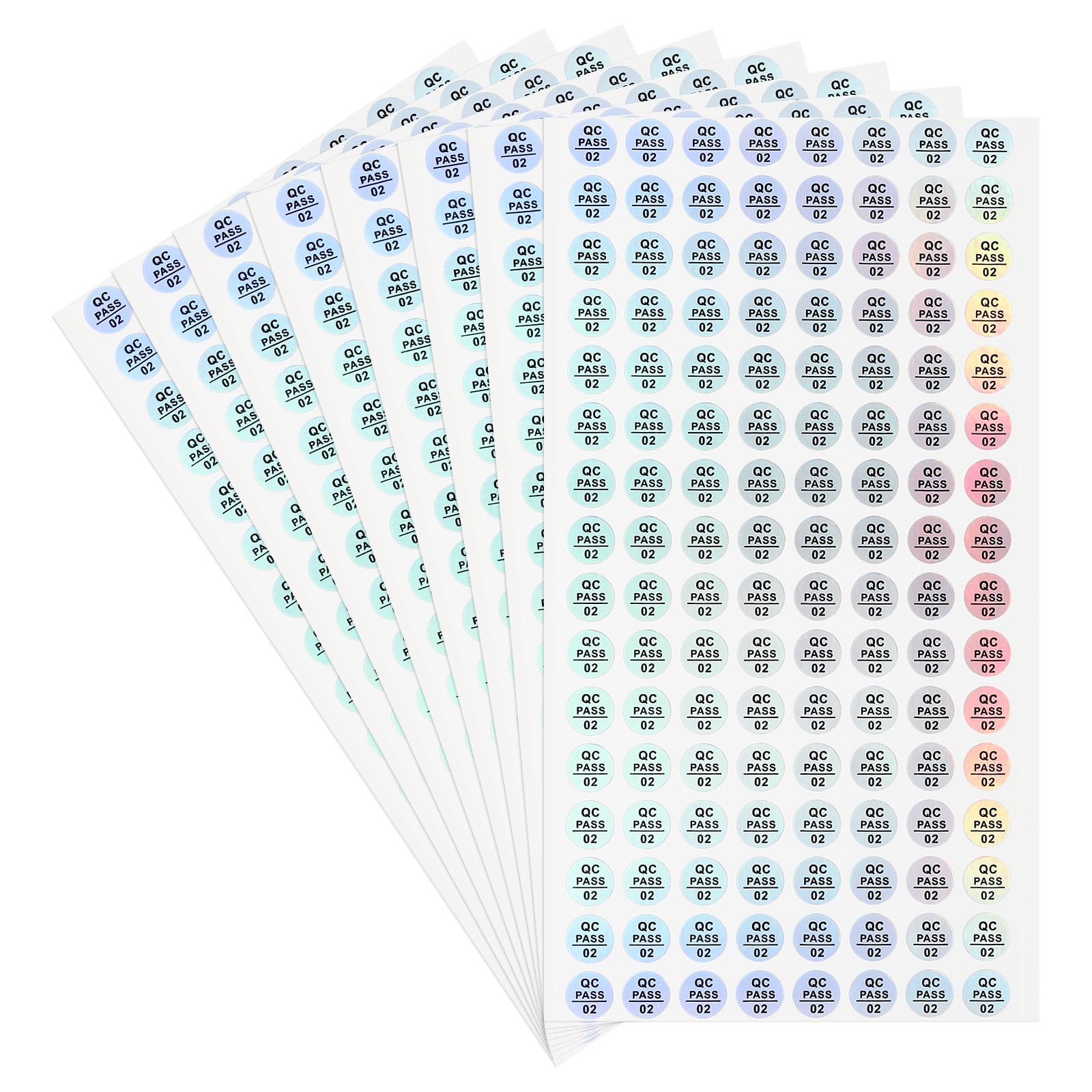 Uxcell 1024Pcs QC Pass 02 Stickers, 0.4 Inch Adhesive Inventory Quality ...