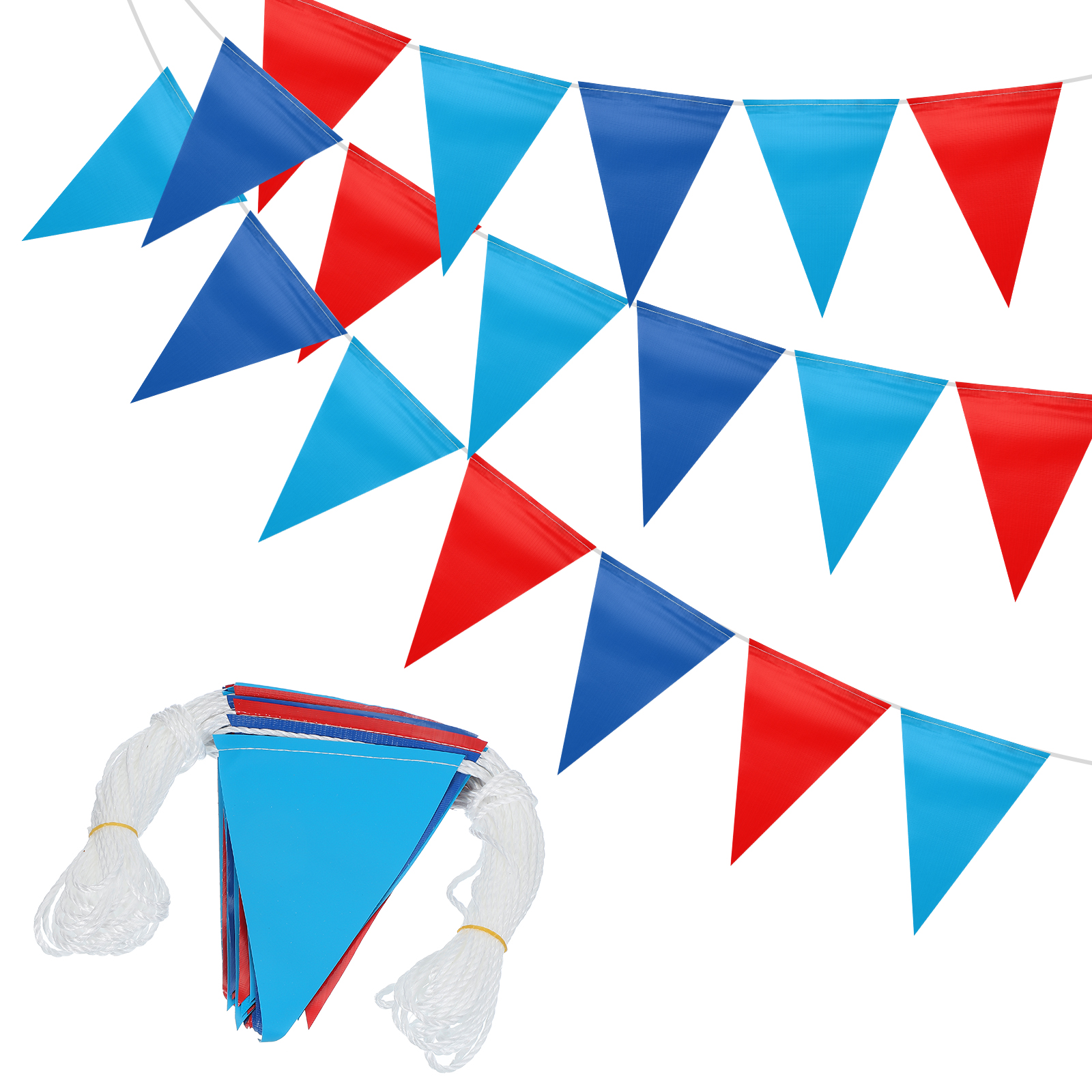 Uxcell 102Ft Pennant Banner Flags, 7"x10" Warning Flags for ...