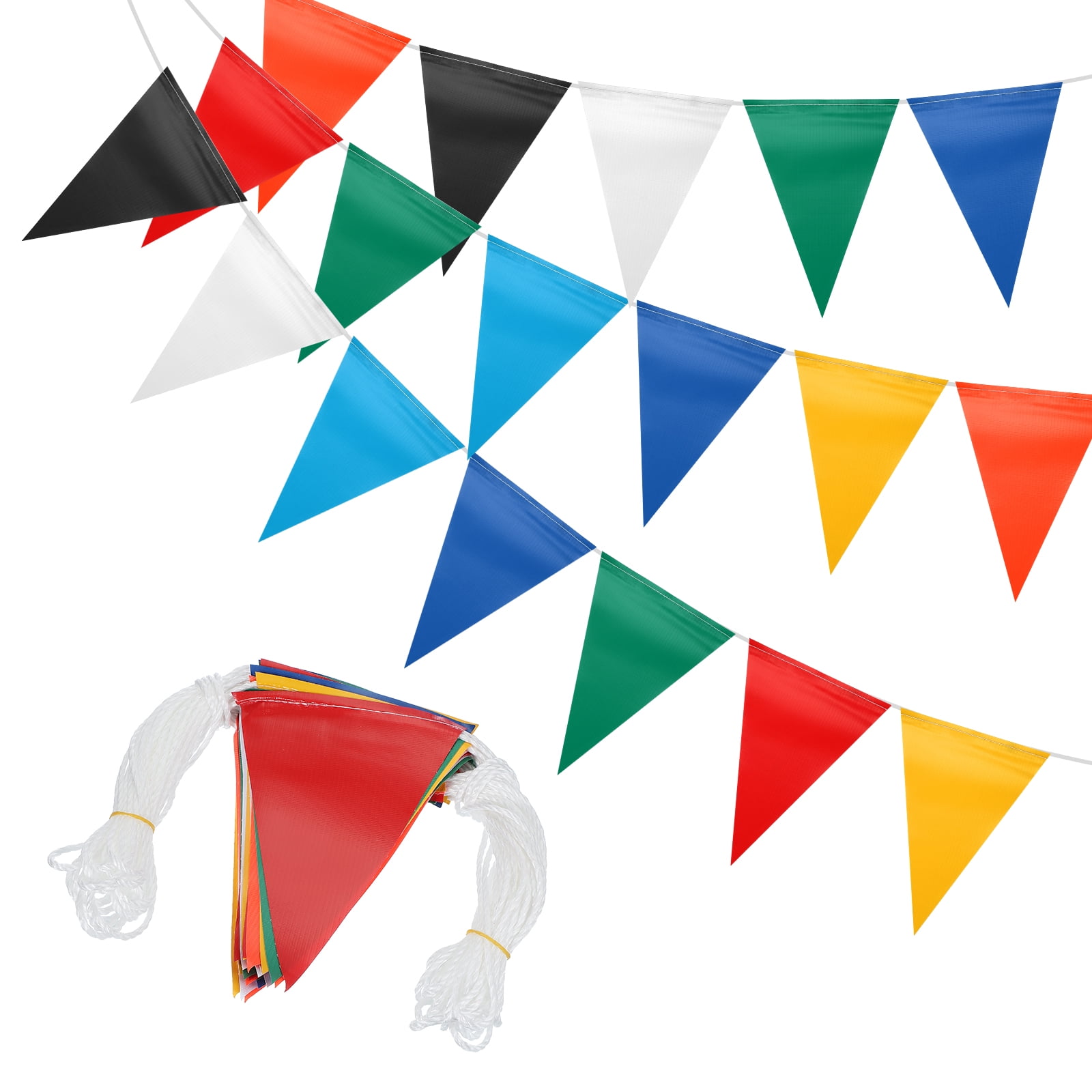 Uxcell 102Ft Pennant Banner Flags, 7"x10" Warning Flags for ...