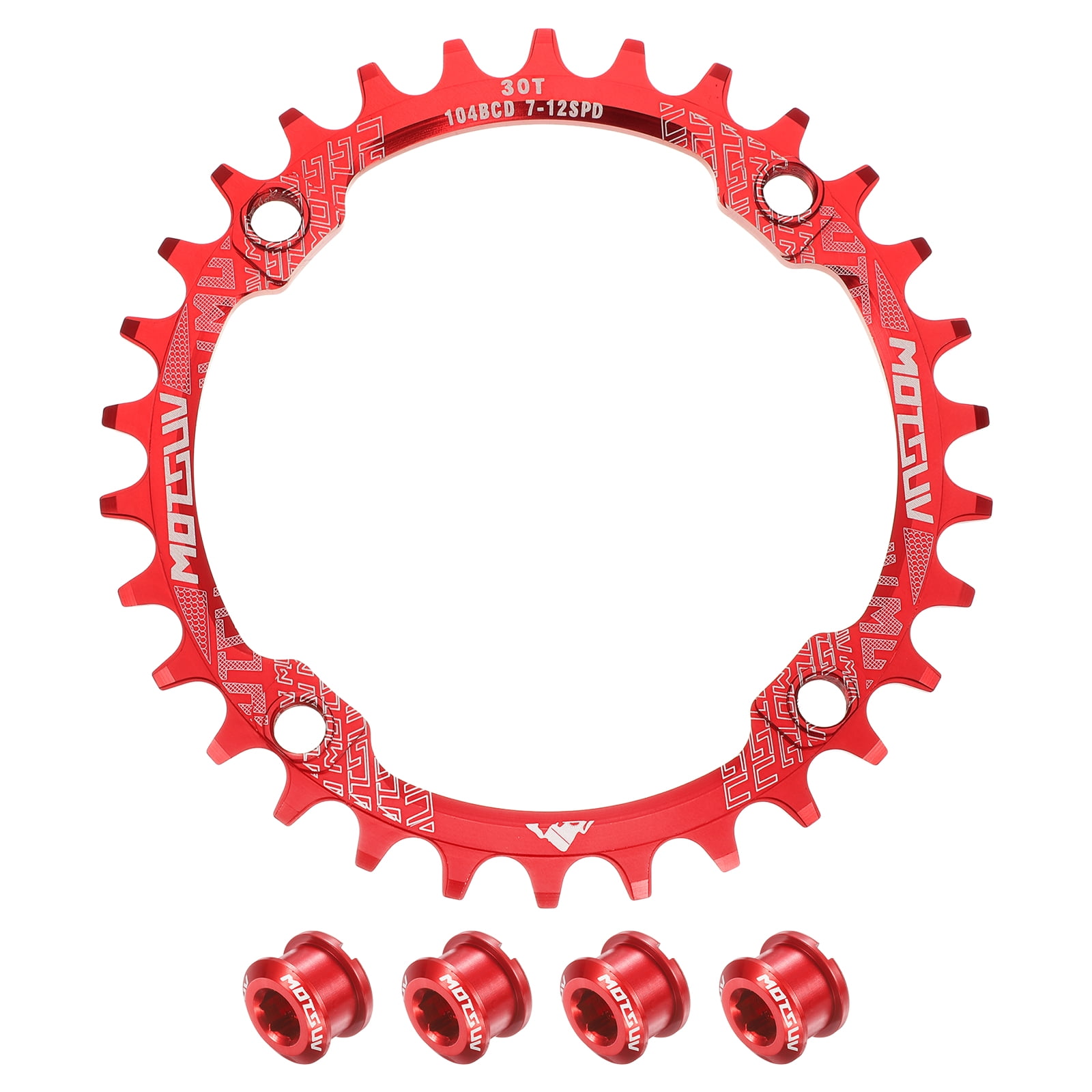 Uxcell 104BCD Bike Chainring 30T Round Narrow Wide Single Speed ...