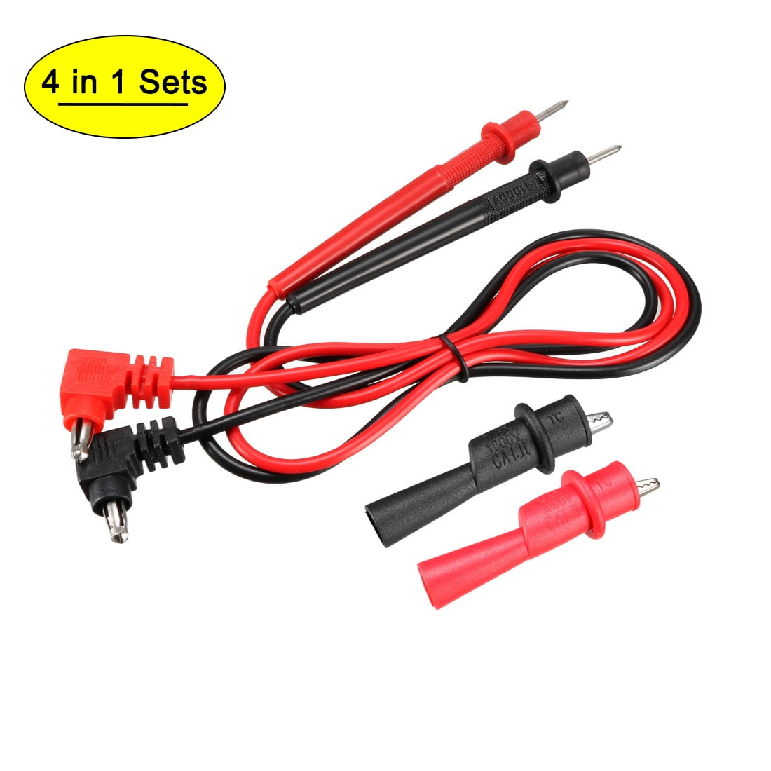 Uxcell 10A Banana Plug Digital Multimeter Probe Test Wire 4 in 1 Set ...