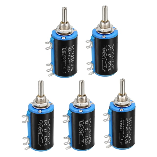 Uxcell 10K Ohm Adjustable Resistors Wire Wound Multi Turn Precision ...